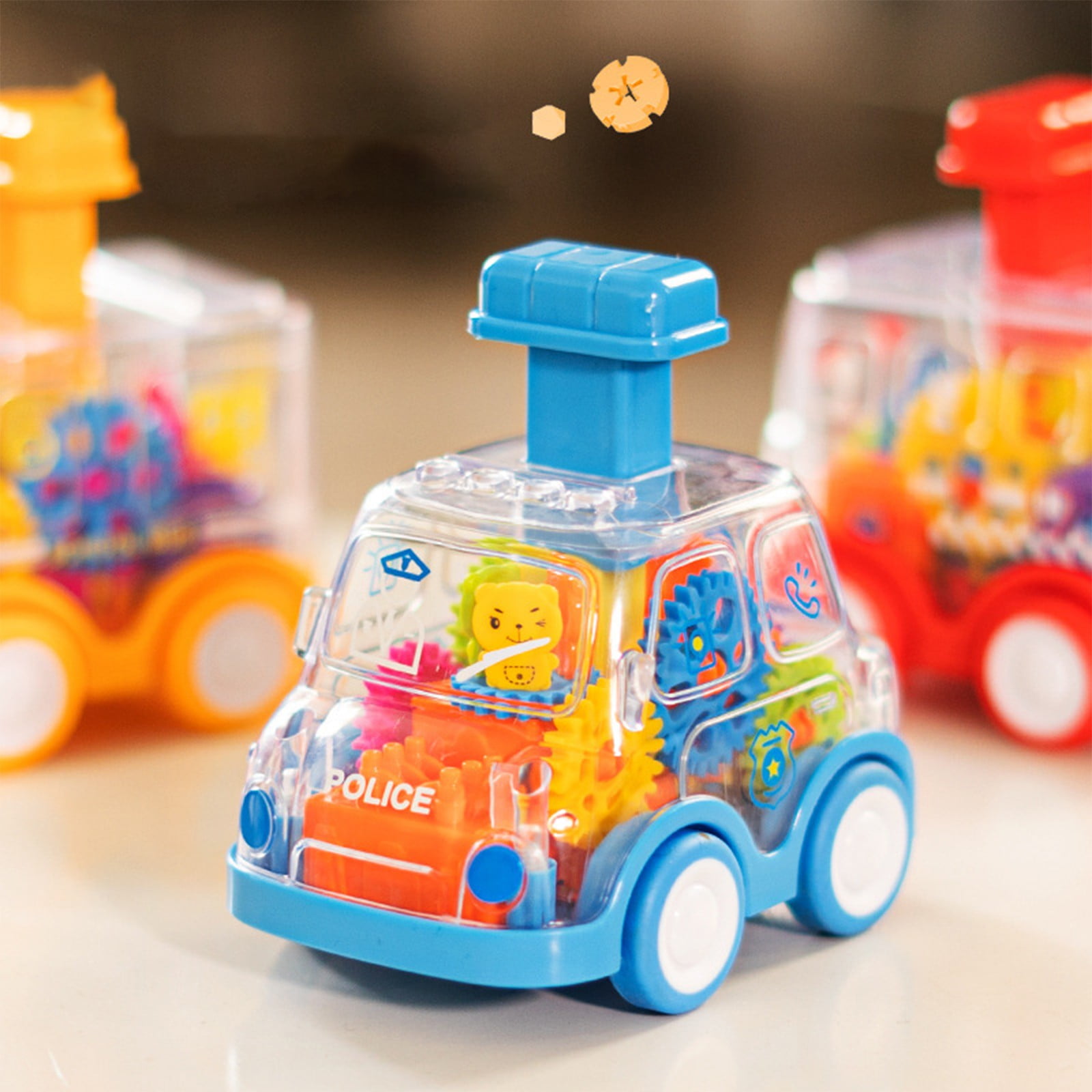 kkbbma under $5 3Pcs Pull Back Toy Car - Transparent Gear Car Press Toy ...