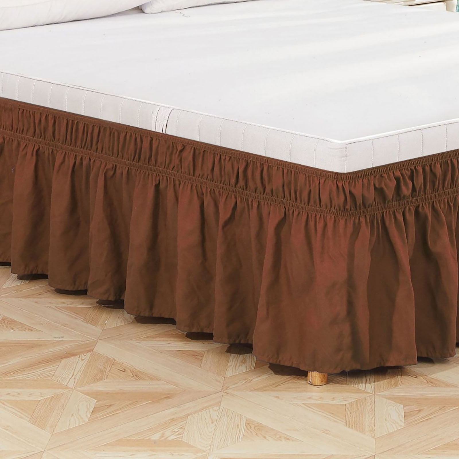 kkbbma under $5 Bed Skirt, Bed Skirt with Elastic Ruffle, Wrap Around ...