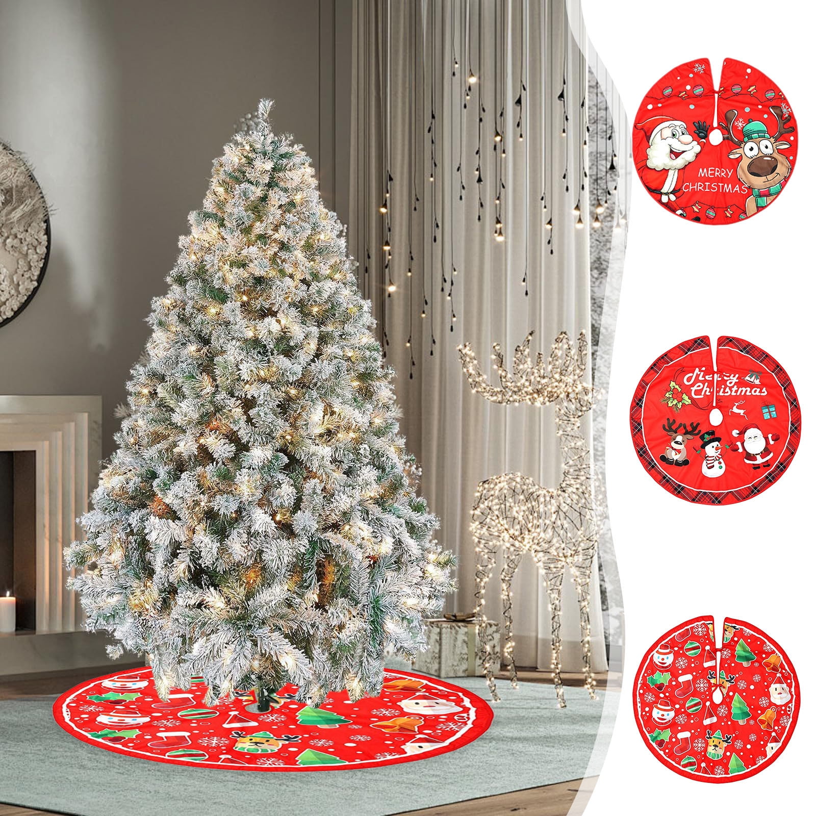 kkbbma under $5 Christmas Tree Skirt, 36 inch Tree Skirt Large Deer ...