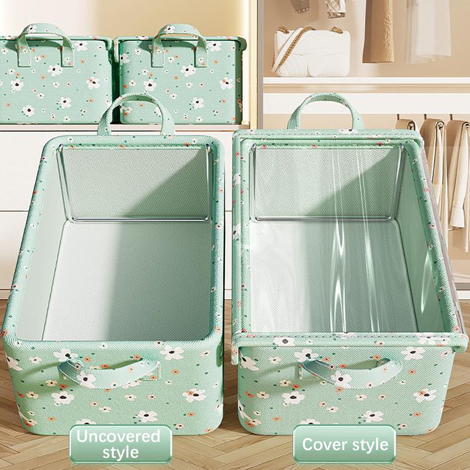 kkbbma under $5 Foldable Wardrobe Storage Box, Folding Wardrobe Storage ...