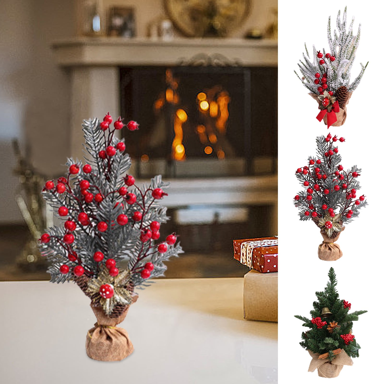 kkbbma under $5 Small Mini Table top Christmas Tree - Artificial ...