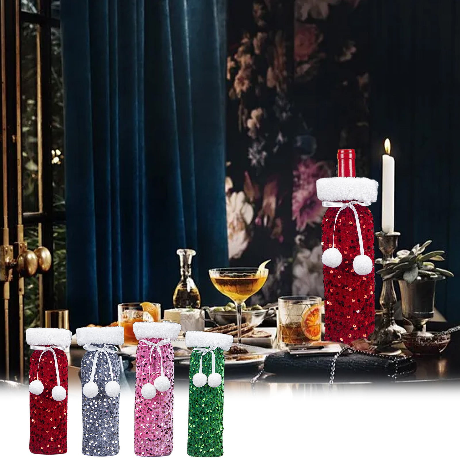 kkbbma Up To 50% Off Christmas Wine Bottle Covers - Christmas Wine ...