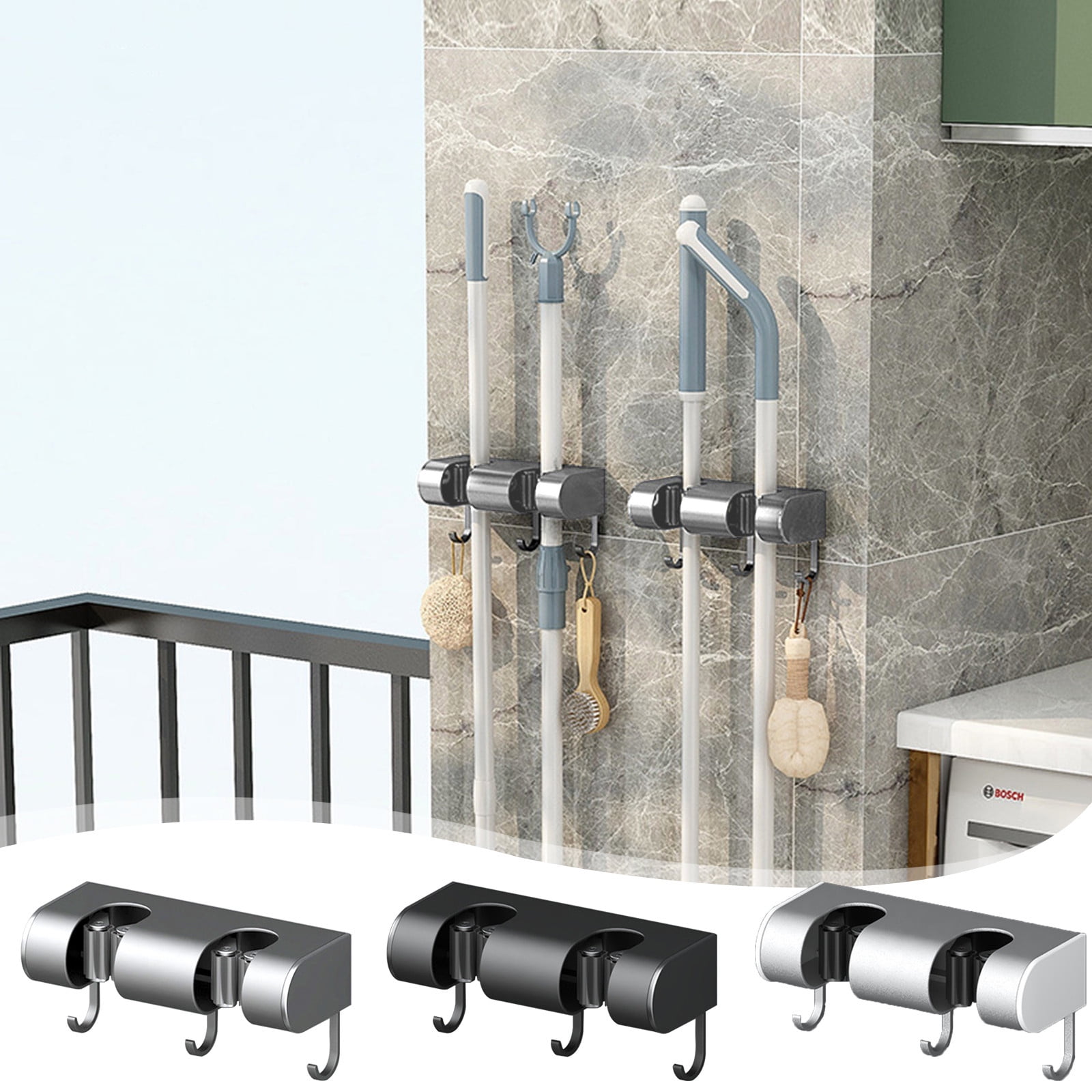 kkbbma Mop And Besom Rack Rack Mop And Besom Rack Wall Mounted ...