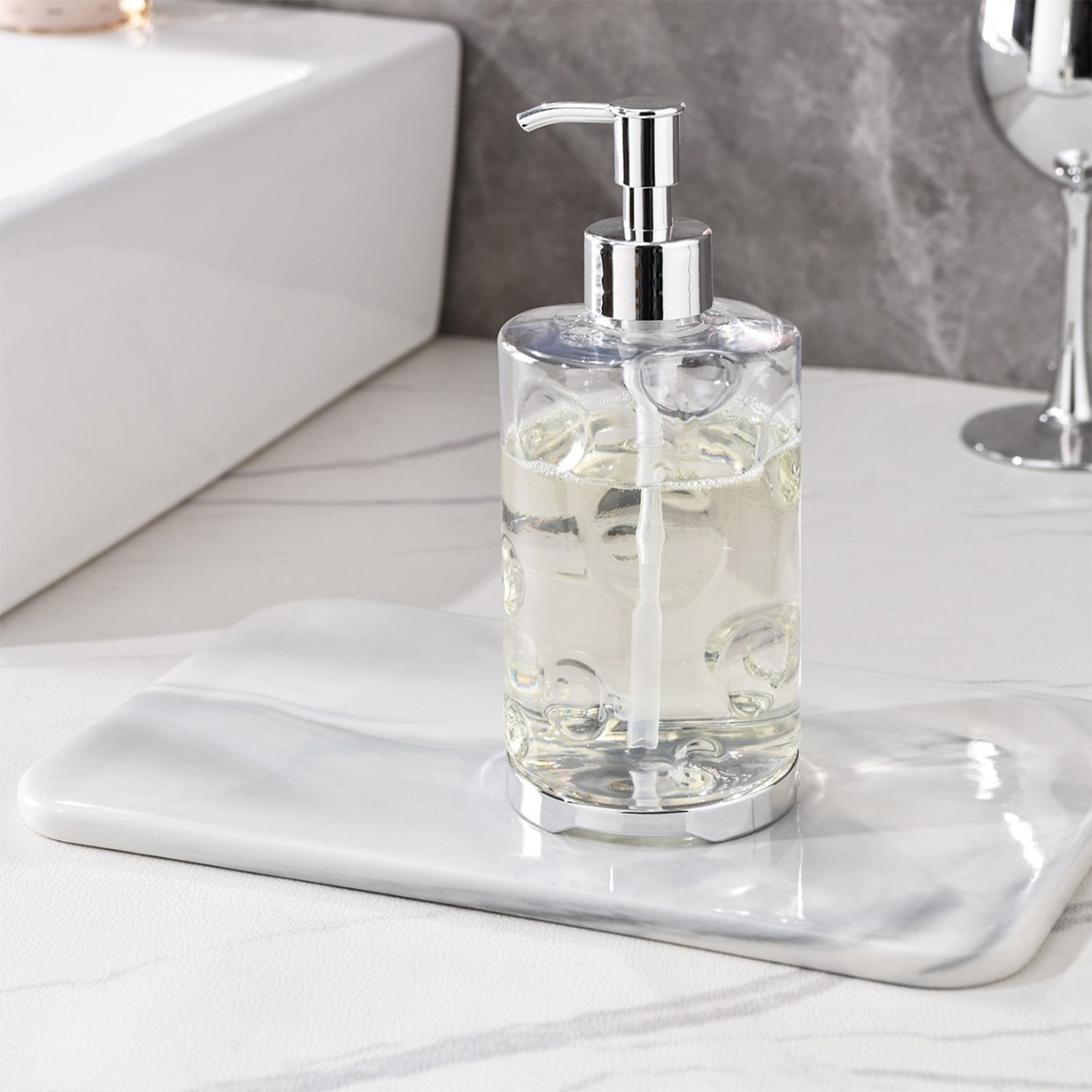 kkbbma under $5 450ml Clear Soap Dispenser with Rust Proof Pump ...