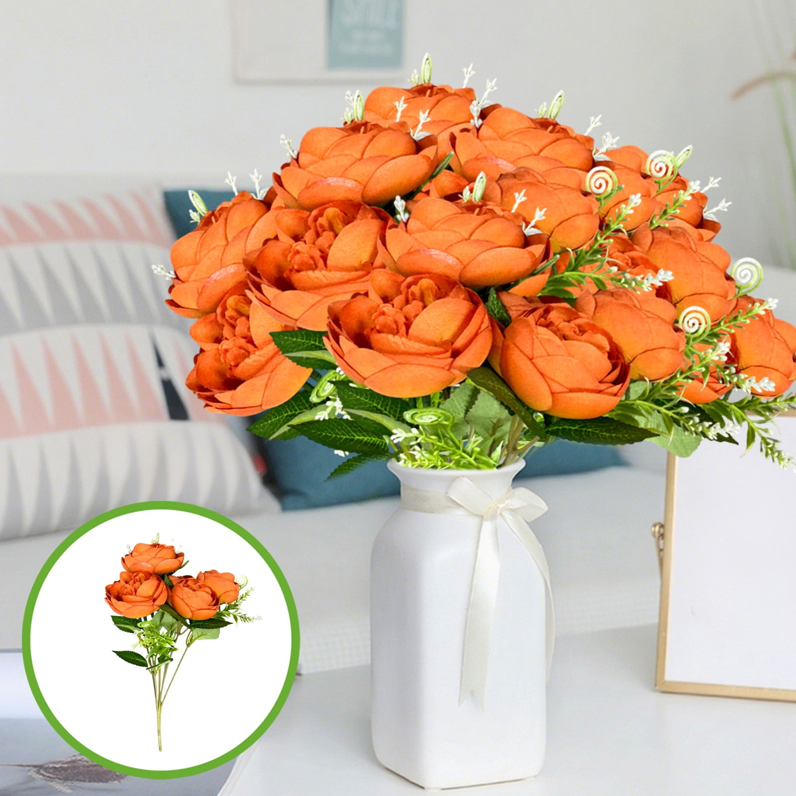 kkbbma Clearance under $5 Artificial Flowers Indoor Silk Flower Bouquet ...