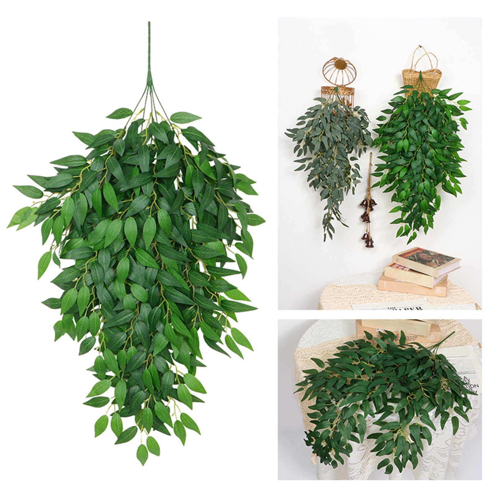 kkbbma Clearance under $5 Artificial Hanging Willow Leaves Vine Twigs ...