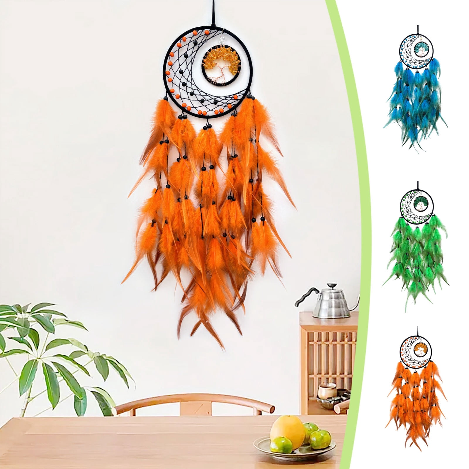 kkbbma under $5 Dream Catchers Wall Decor Crescent Tree of Life Chakras ...