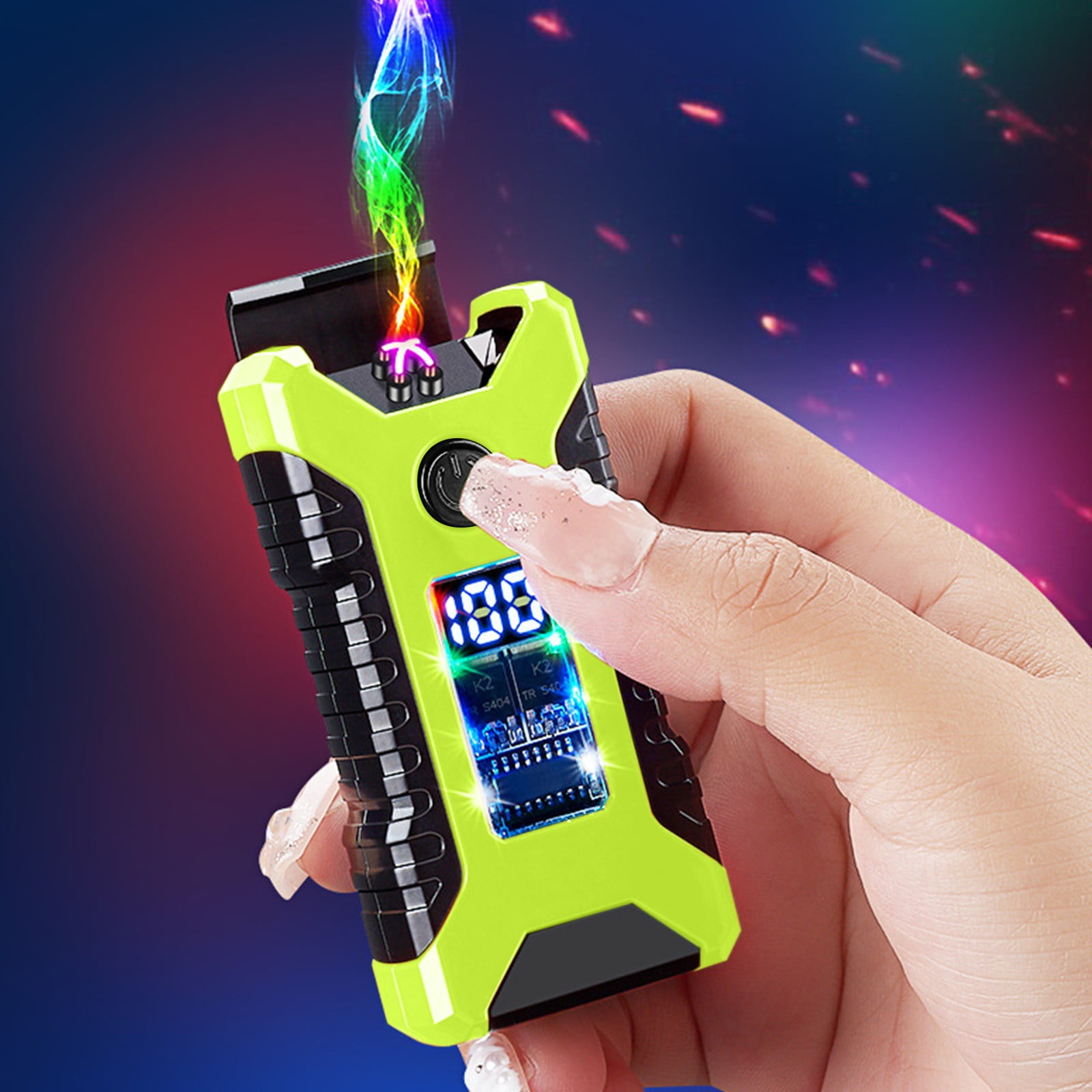 kkbbma LED Lighter Mech Style Cool Light Effect Gyroscope Lighter LED ...