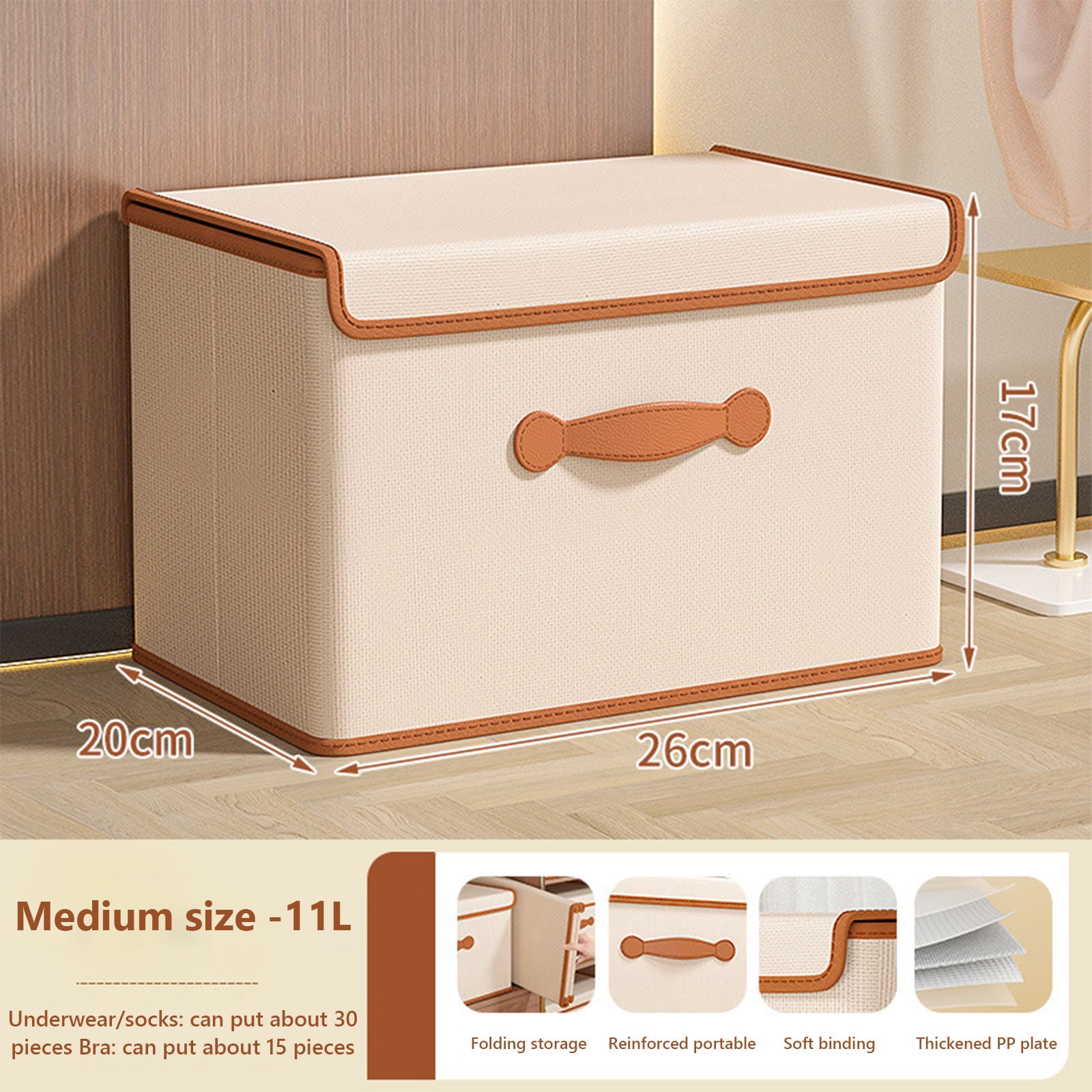 kkbbma under $5 Fabric Storage Bins with Lid, Closet Storage Bins ...