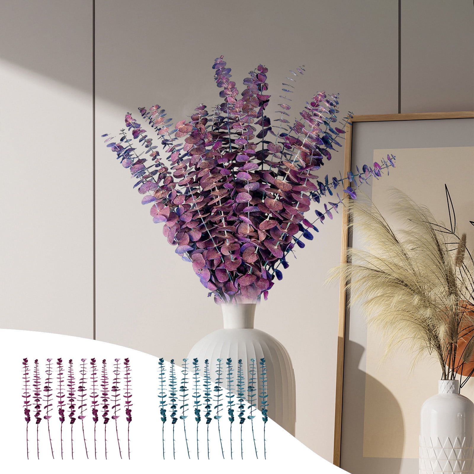 kkbbma under $5 Fall Eucalyptus Stems, Christmas Burgundy Dried Flowers ...