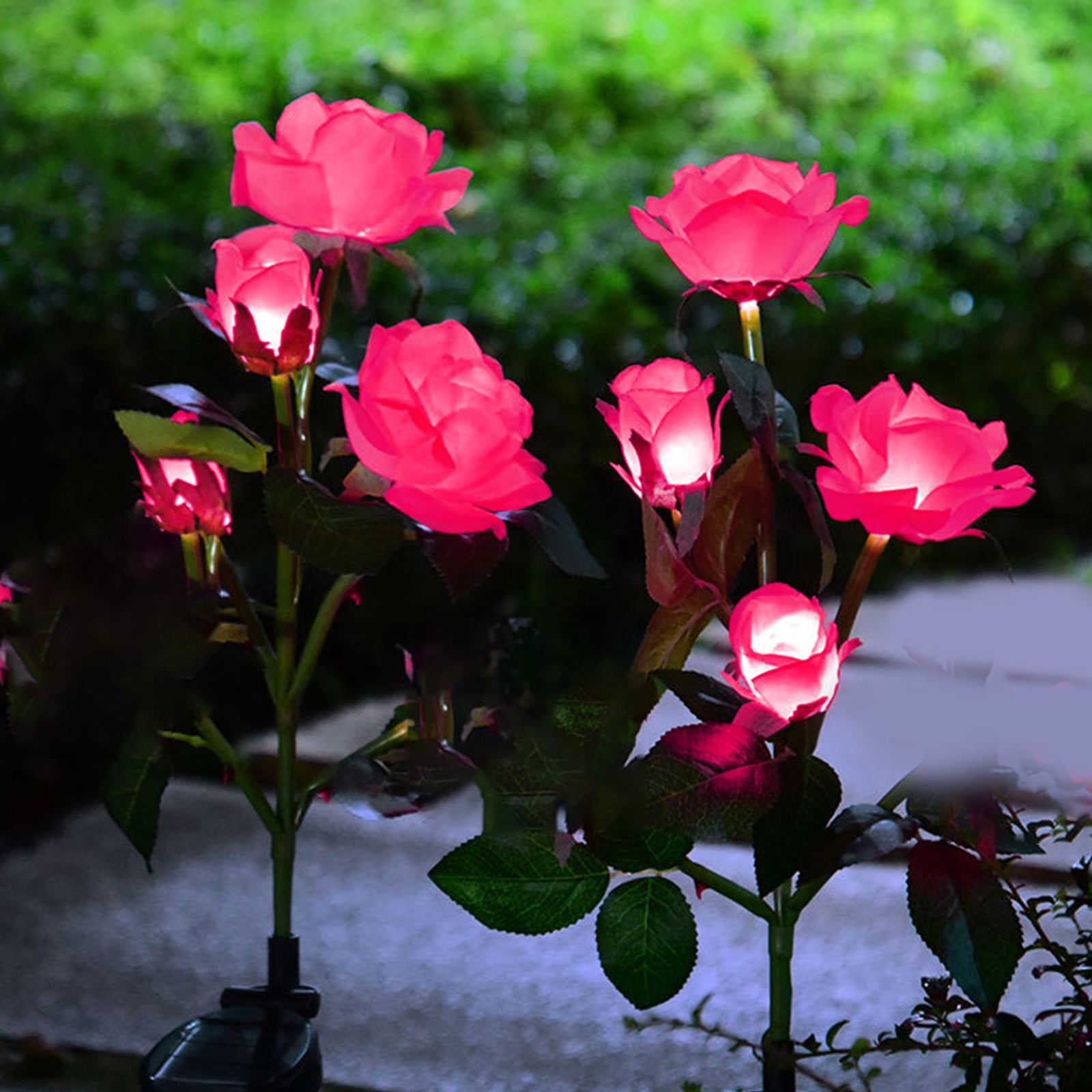 kkbbma Clearance under $5 Garden 2 Pack LED Solar Flower Lights with ...