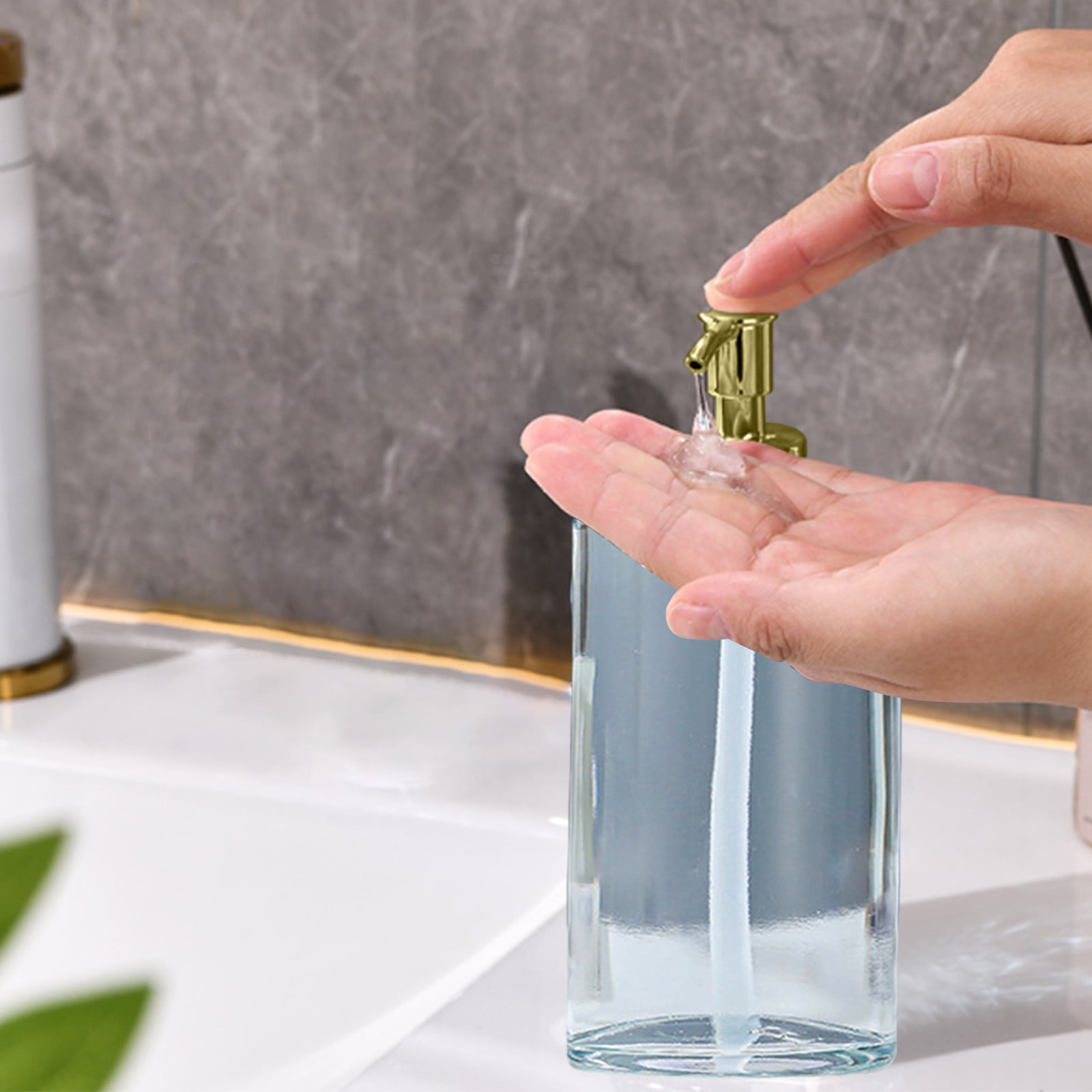 kkbbma Clearance under $5 Glass Soap Dispenser with Pump, 420ml Clear Hand Soap Dispensers for ...