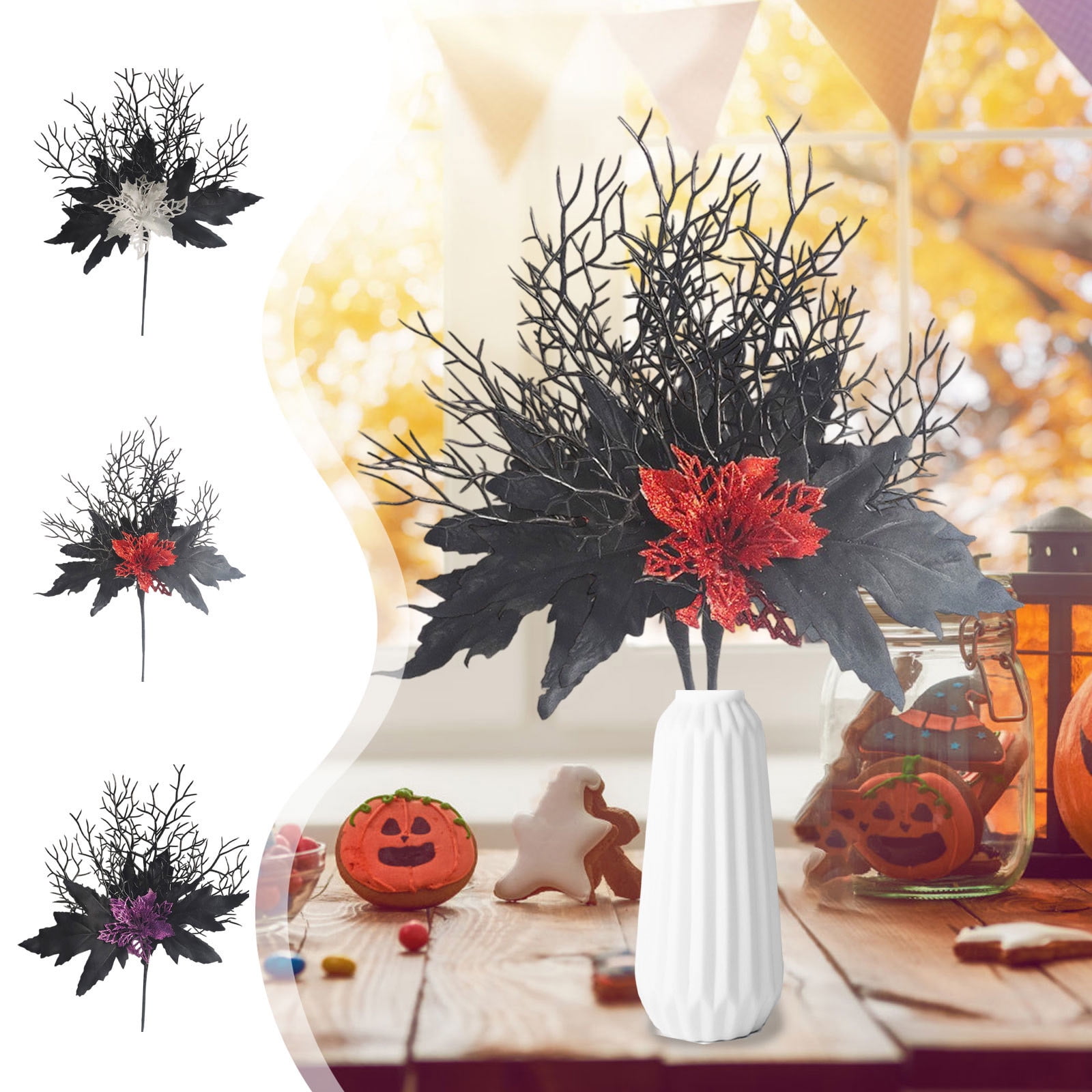kkbbma Clearance under $5 Hallo-ween Flower Decorations Artificial ...