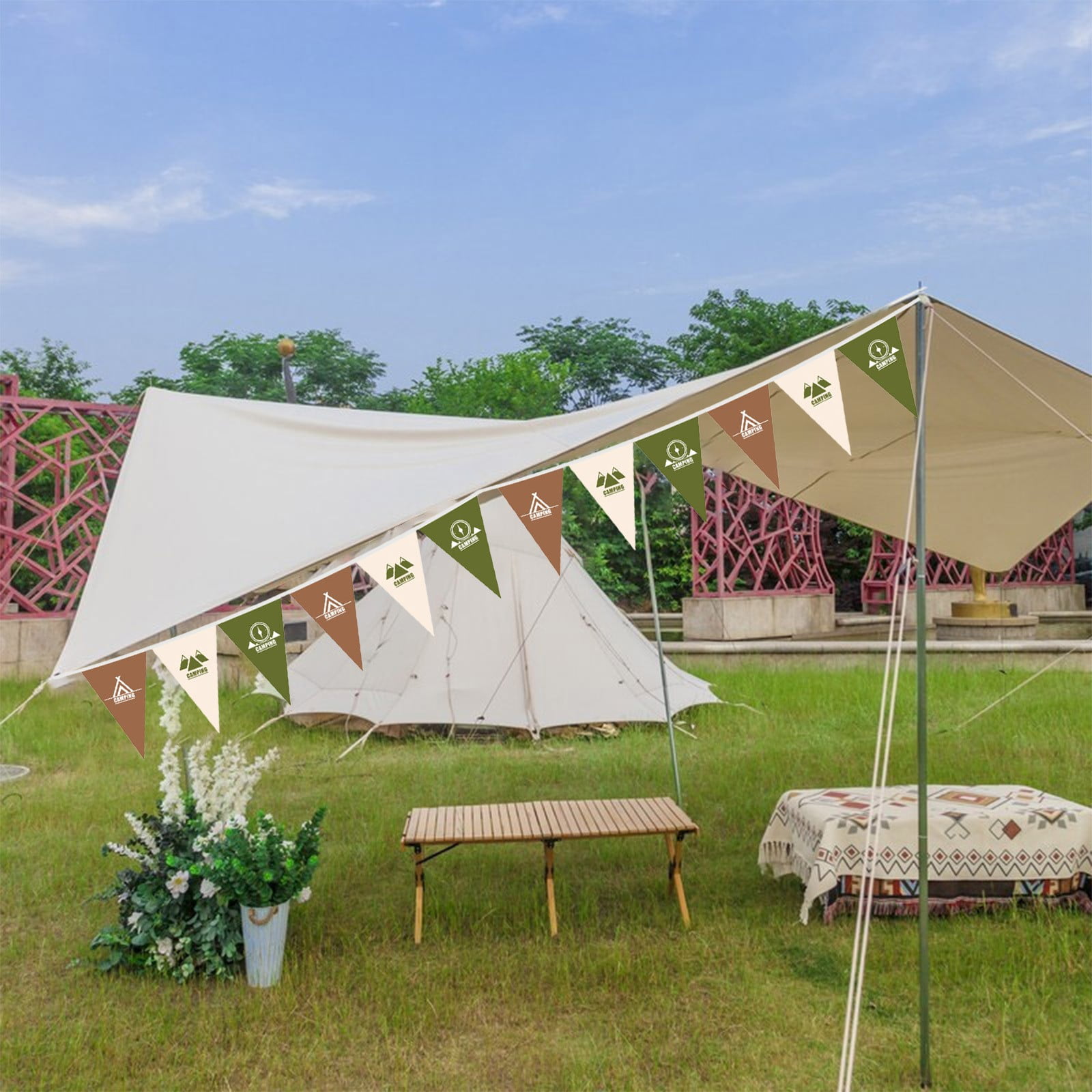 kkbbma under $5 Party Decorations Triangle Flag Fabric Banner Pennant ...