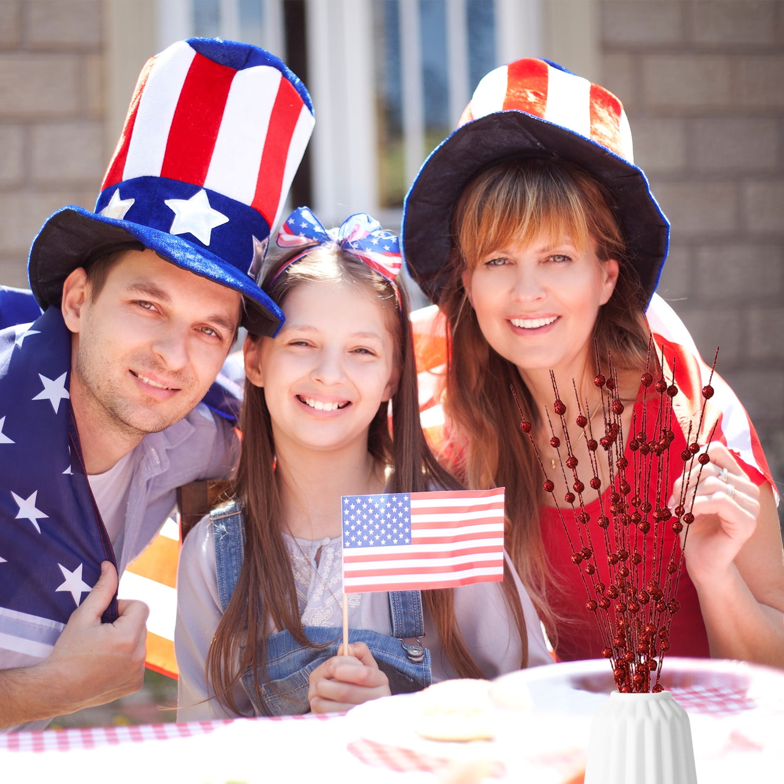 kkbbma Clearance under $5 Patriotic Berry Stem Picks for Vase, 4th of ...