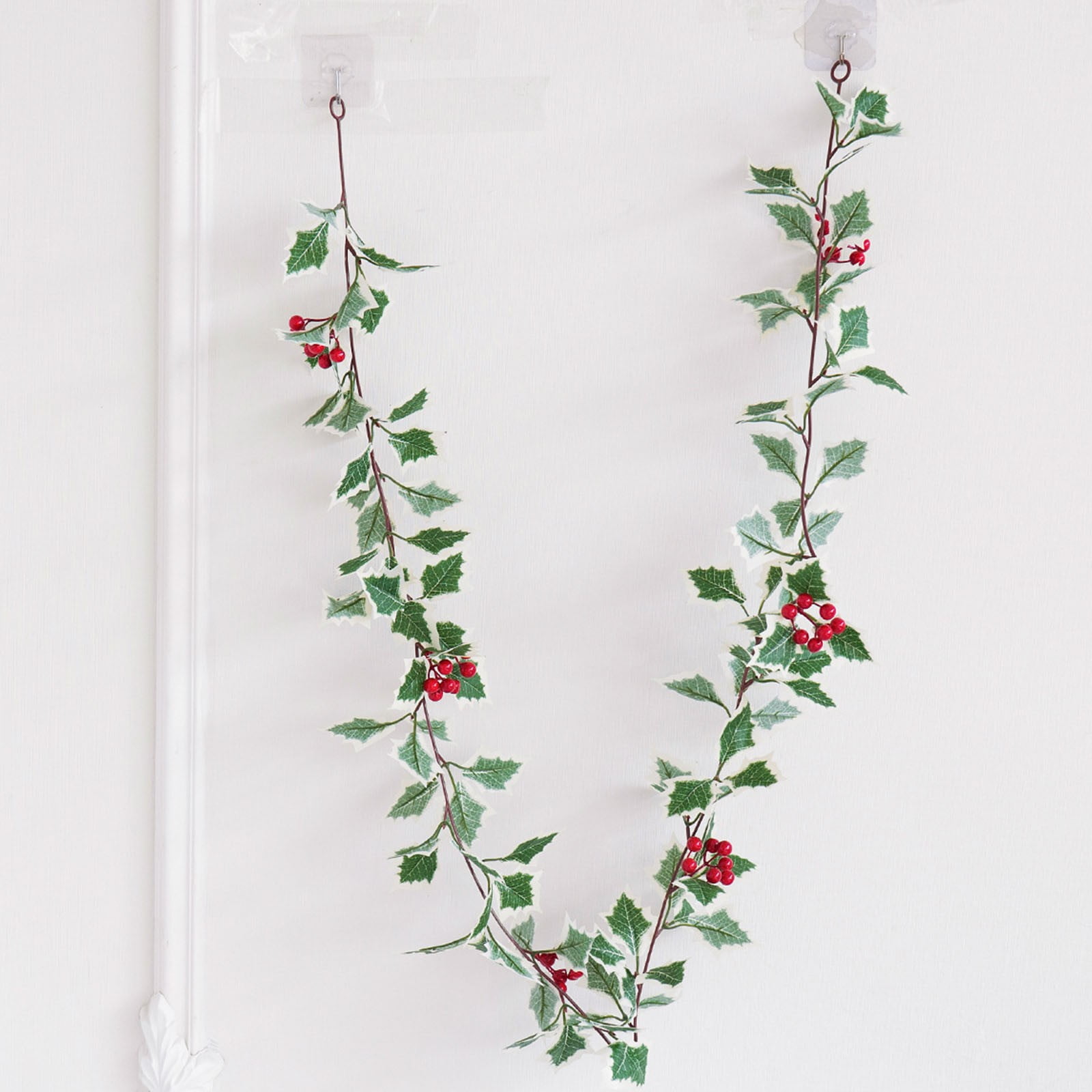 kkbbma Clearance under $5 Red Berry Christmas Garland with Green Leaves ...