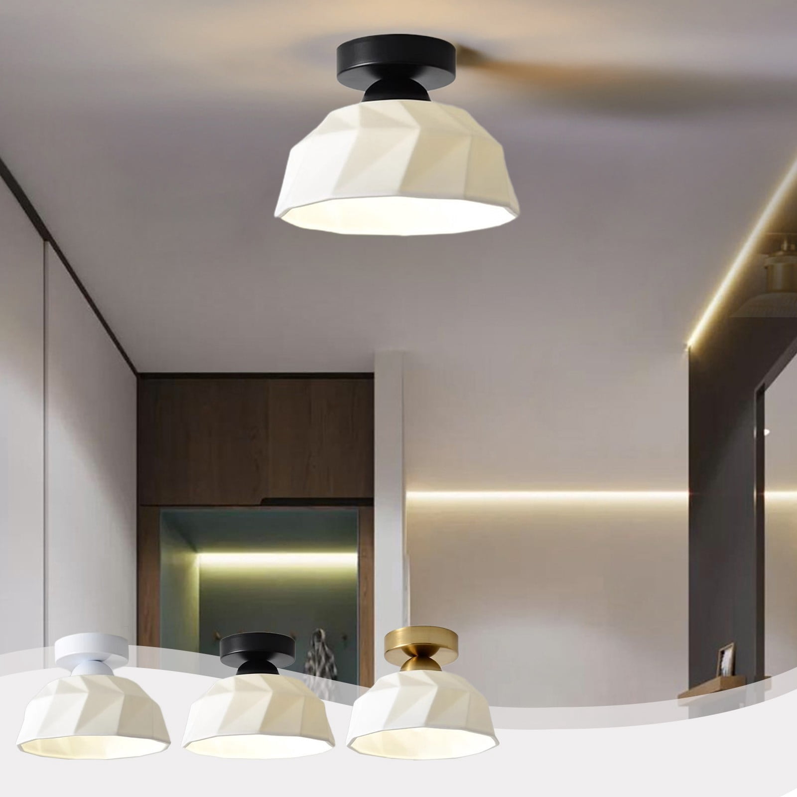 kkbbma under $5 Semi Flush Mount Ceiling Light, Mid Century Modern ...