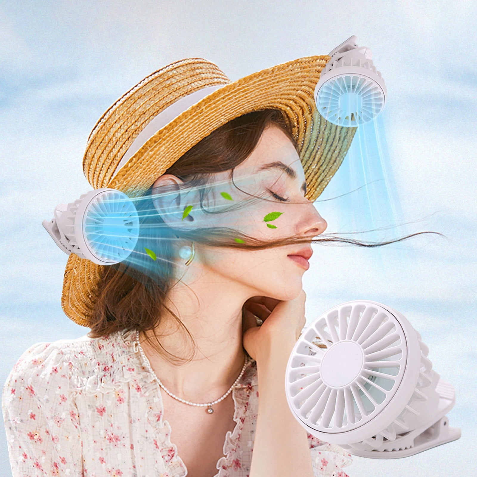 kkbbma Clearance under $5 Solar Clip on Fan for Hat, Handsfree Cooling ...
