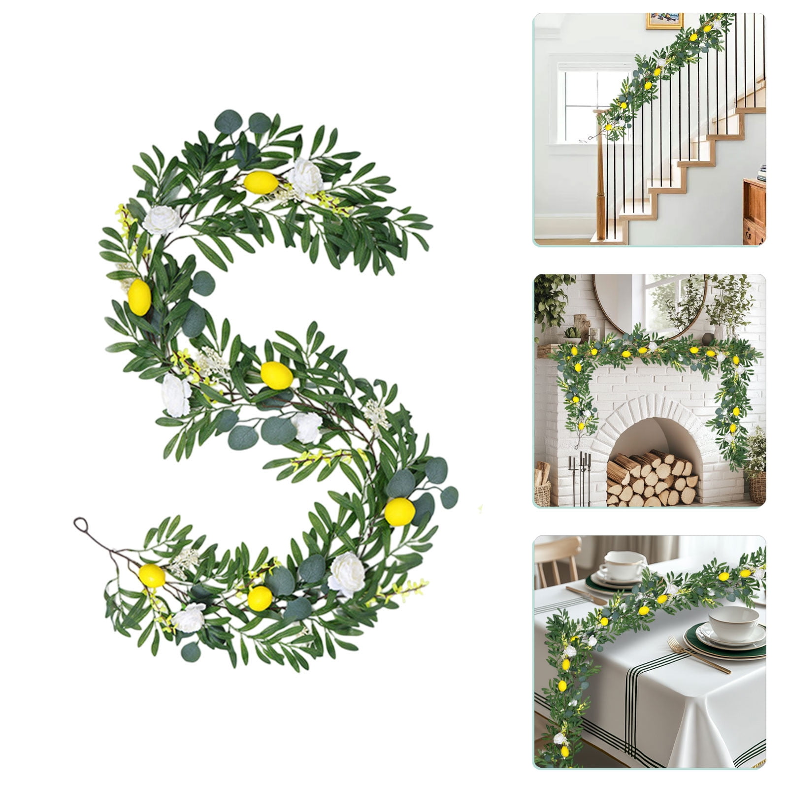 kkbbma under $5 Summer Lemon Garland Artificial Lemon Garland Spring ...