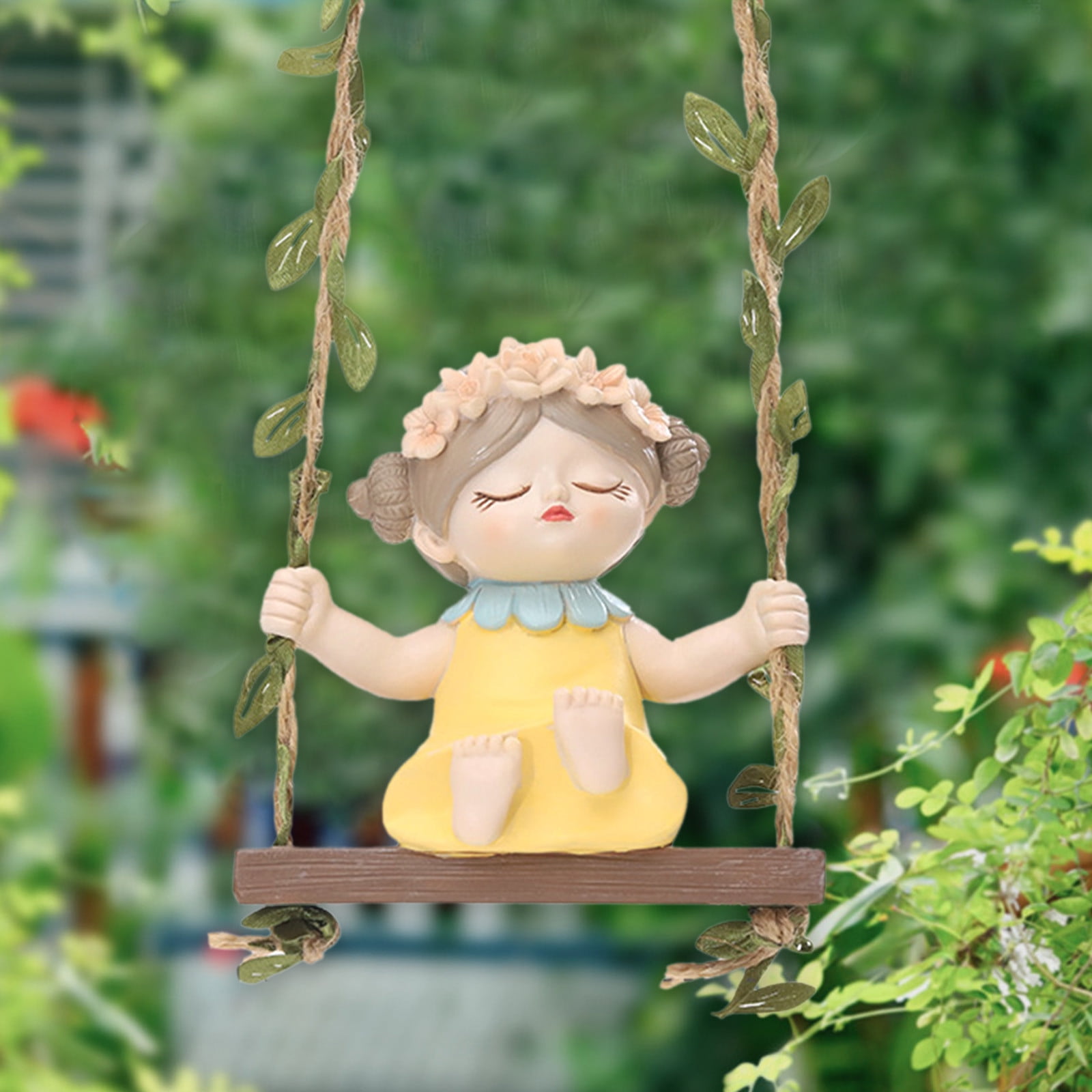 kkbbma Clearance under $5 Swing Garden Statue Ornament Cute Resin Girl ...