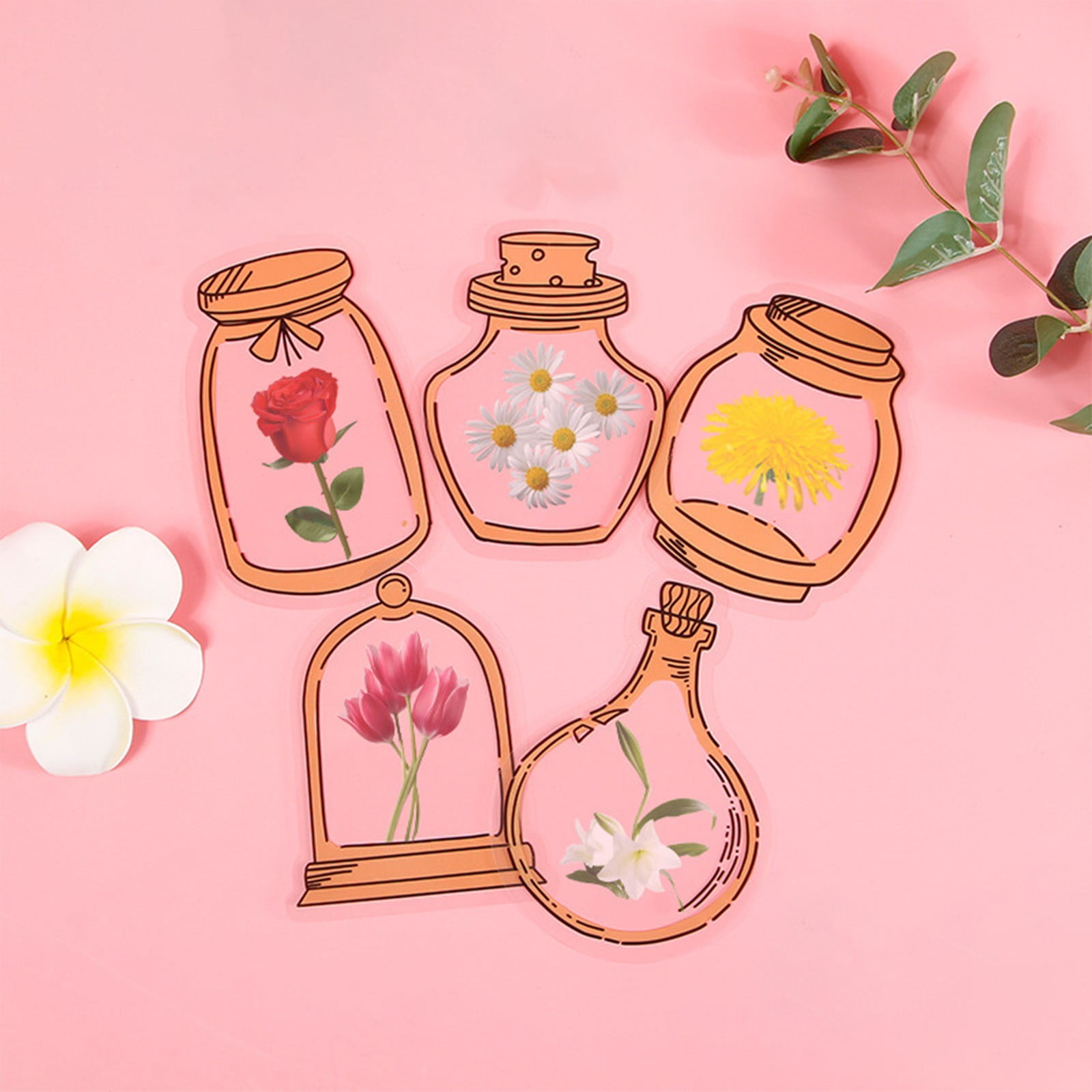 kkbbma under $5 Transparent Dried Flower Bookmarks, 20Pcs Dried Flower ...