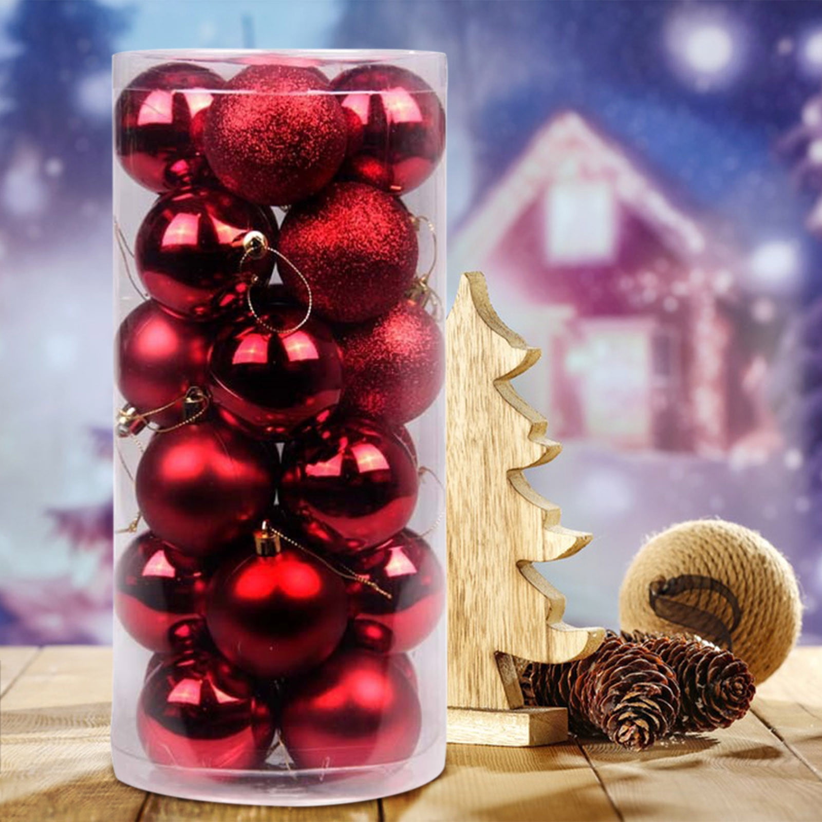 kkbbma Clearance Under $1 24 Pack Christmas Balls Tree Ornaments Party ...