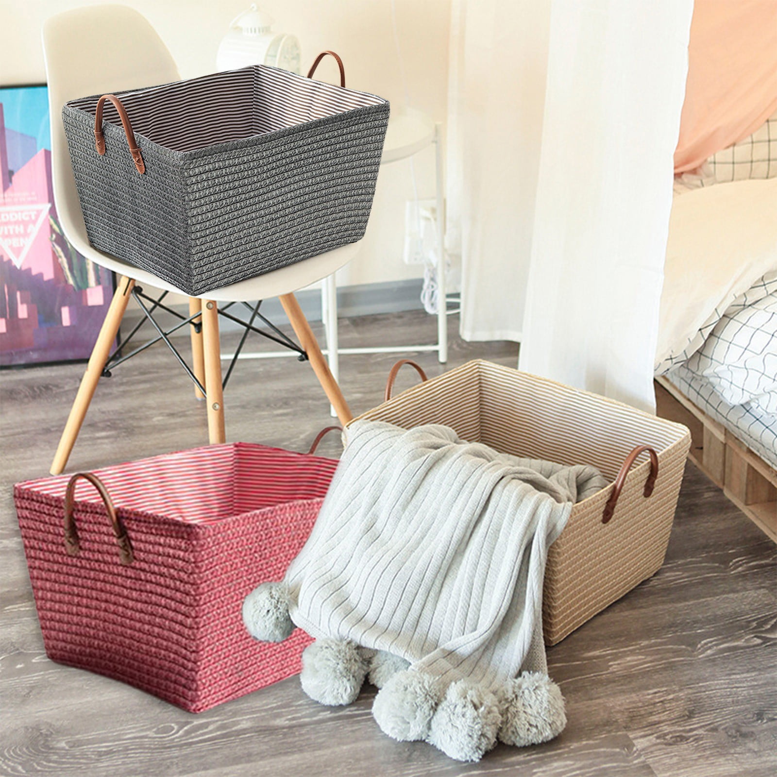 kkbbma Clearance Under $5 Storage Basket for Shelves Woven Baskets for ...