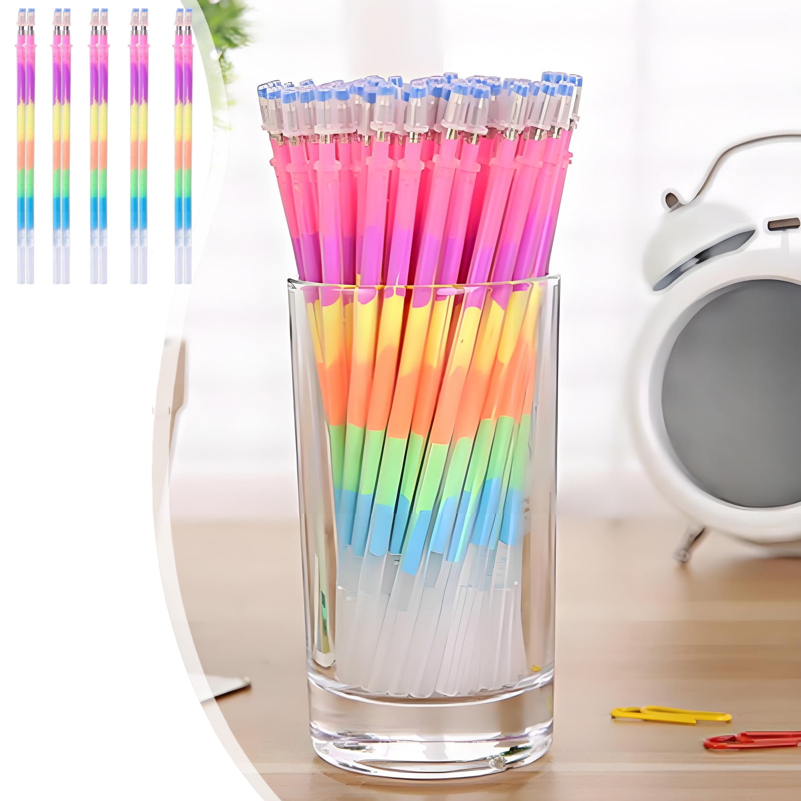 kkbbma under $5 10pcs Colorful Fluorescent Gel Pen Refills for Writing ...
