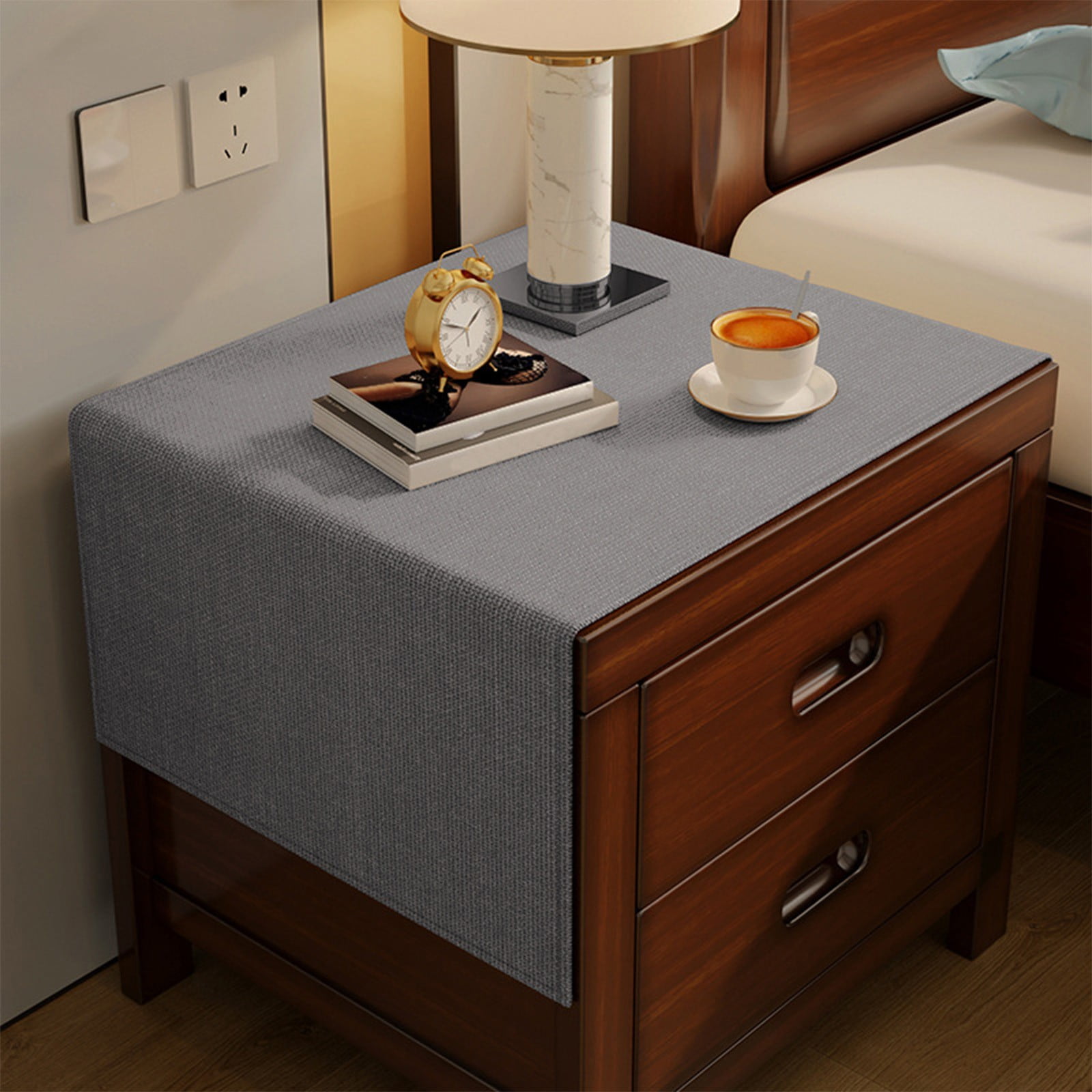 kkbbma under $5 Bedside Table Mat Nightstand Dust Cover Waterproof ...