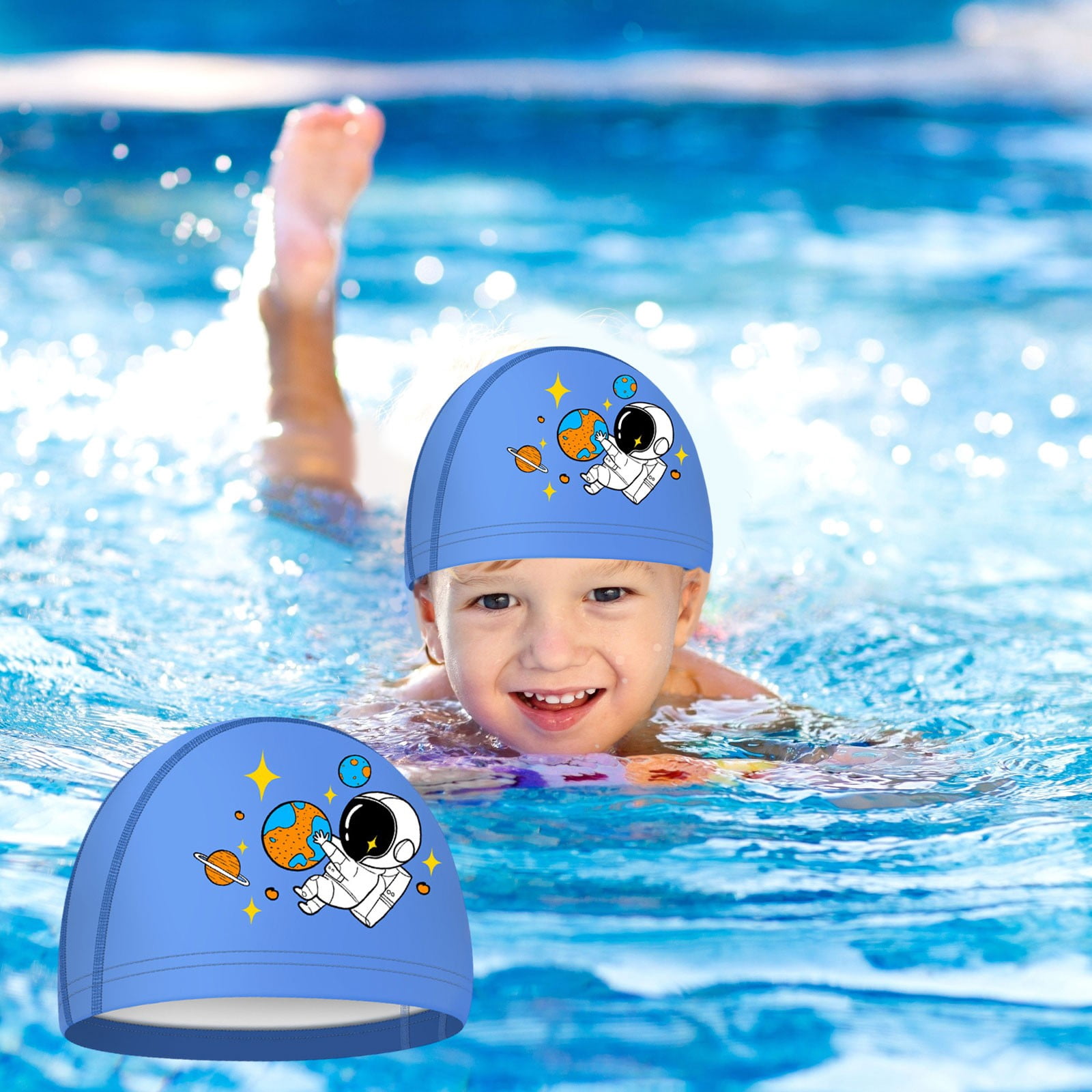 kkbbma under $5 Kids Swim Caps for Boys Girls Age 2-12 Swimming Hat ...