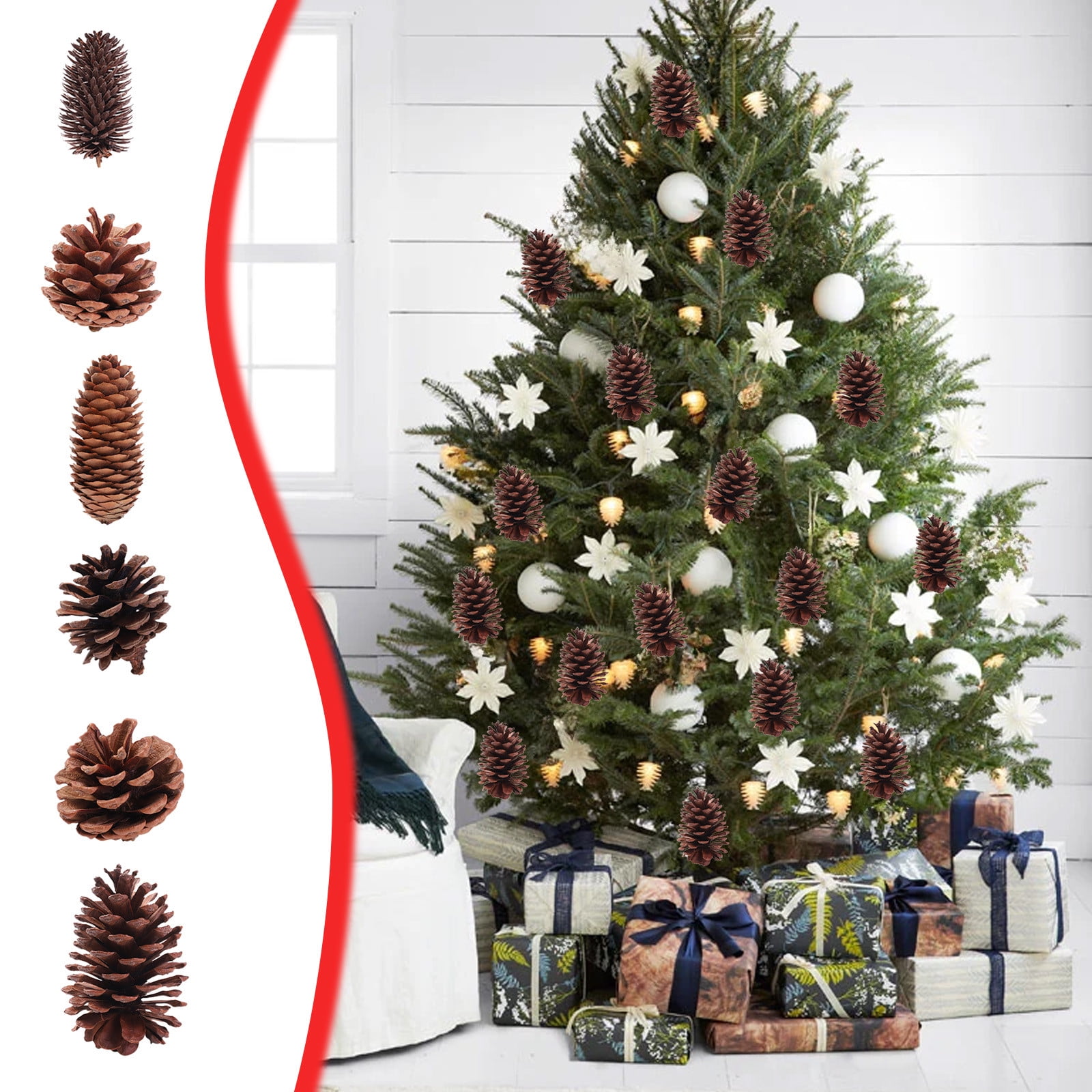 Cyber and Monday Deals! kkbbma Rustic Christmas Pine Cones Clearance ...