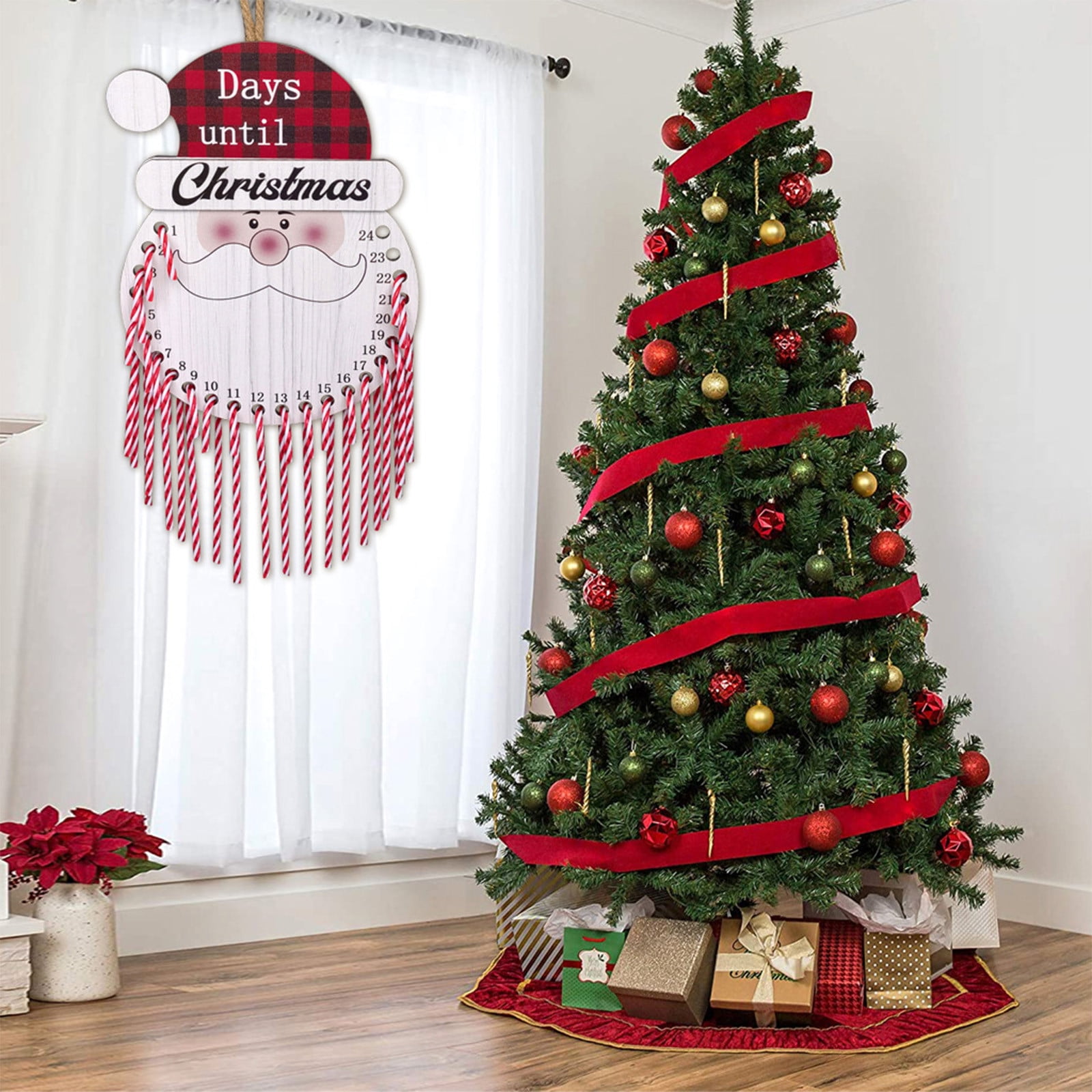 kkbbma Deals for Days Christmas Santa Countdown Calendar - Hanging ...