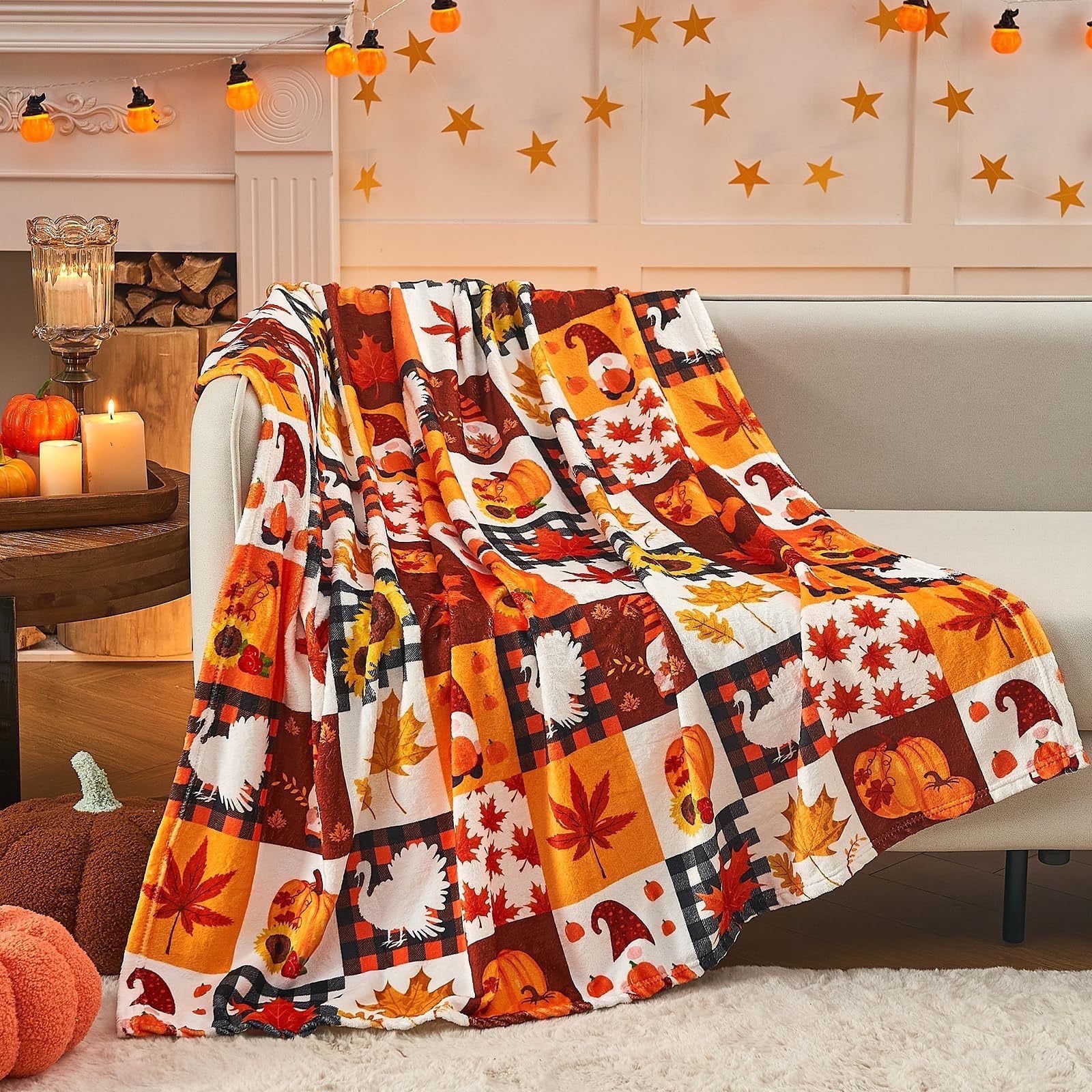 kkbbma under $5 Fall Decorative Throw Blanket - Fall Throw Blanket ...