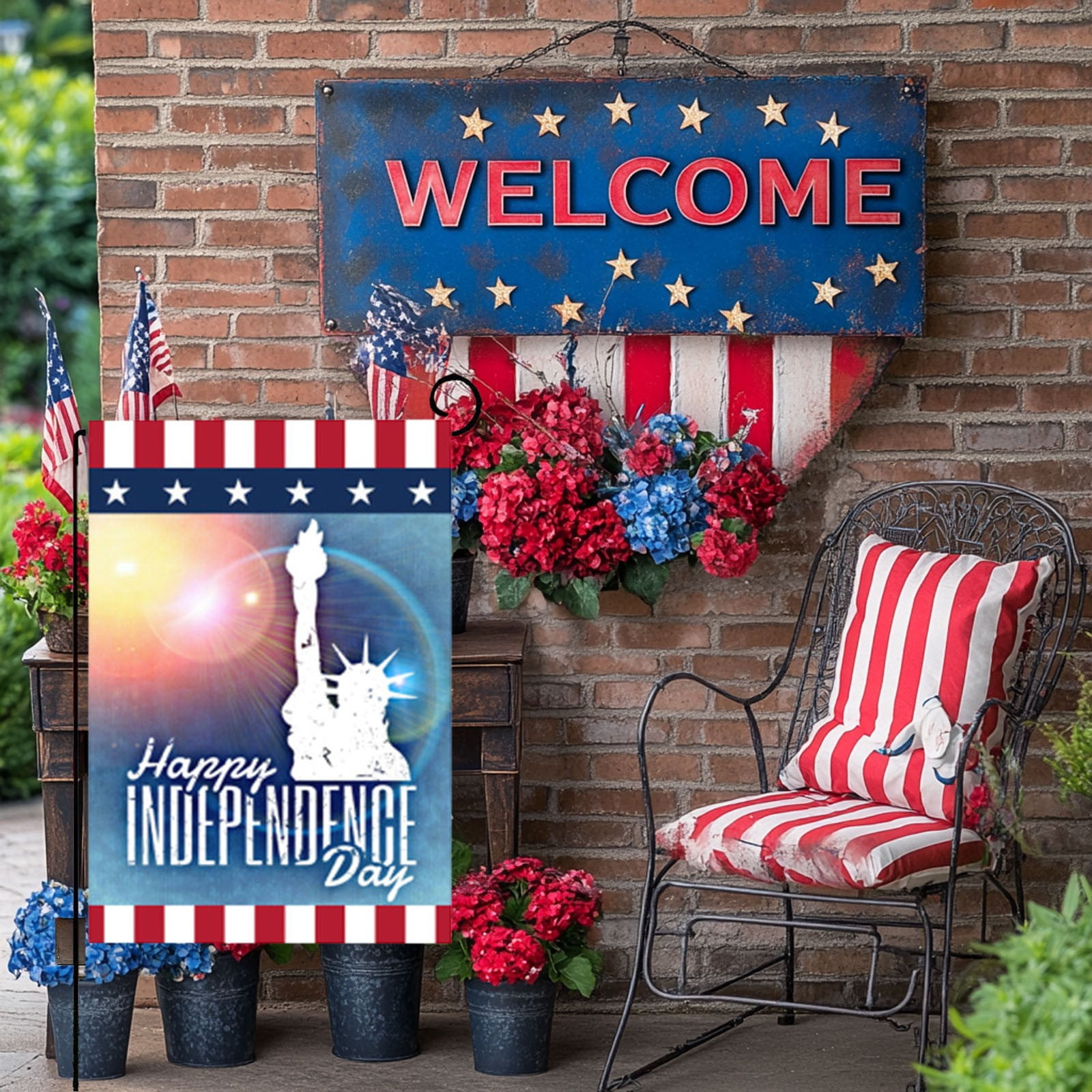kkbbma Memorial Day Patriotic Garden Flag 12x18 Inch Double Sided, USA ...