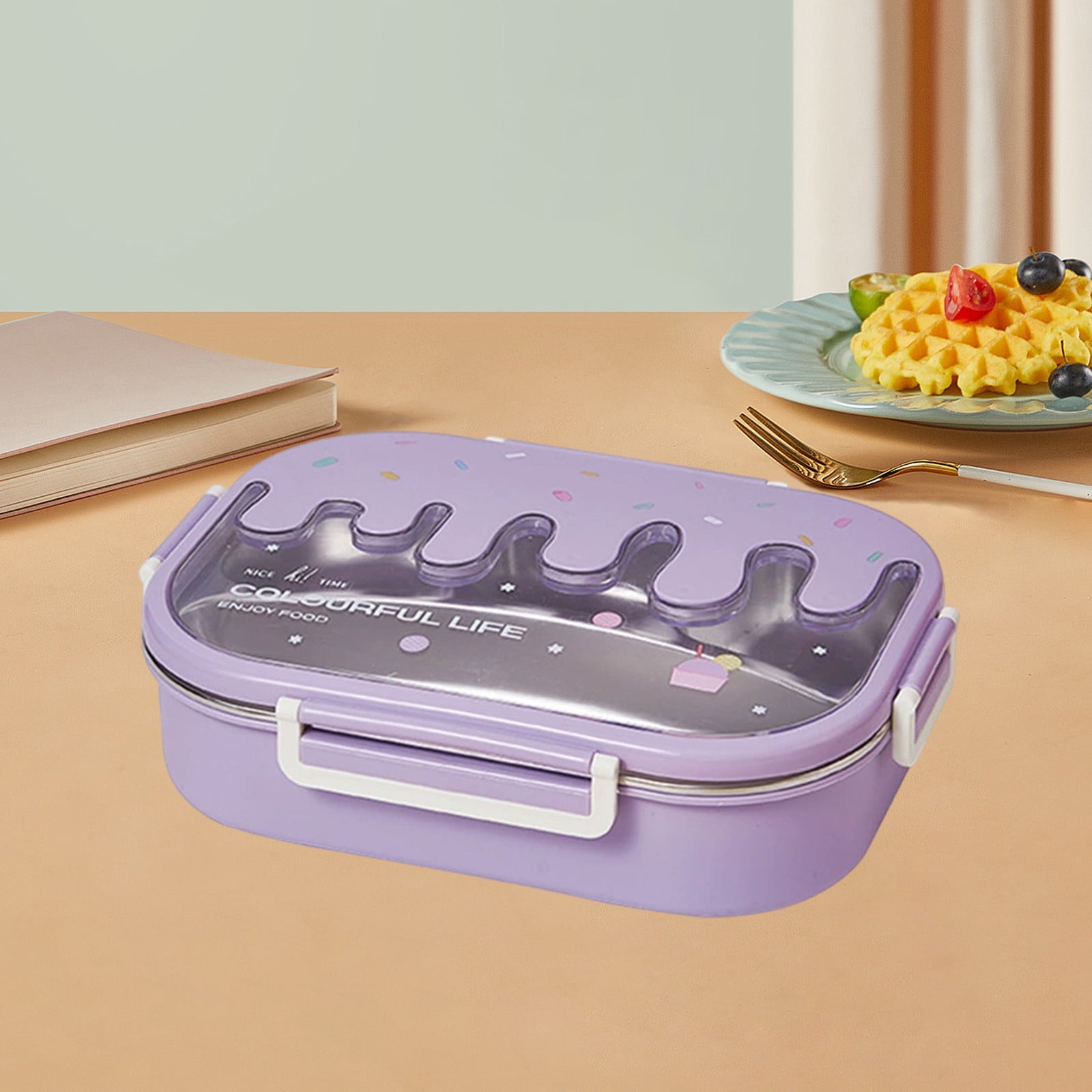 kkbbma Flash Deals Stainless Steel Lunch Box, 2 Compartment Metal Lunch ...