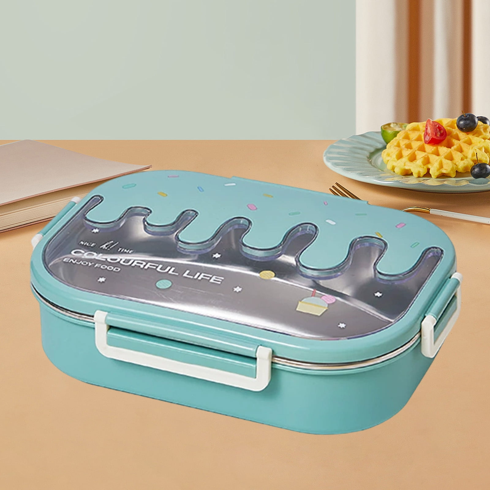 kkbbma Flash Deals Stainless Steel Lunch Box, 4 Compartment Metal Lunch ...