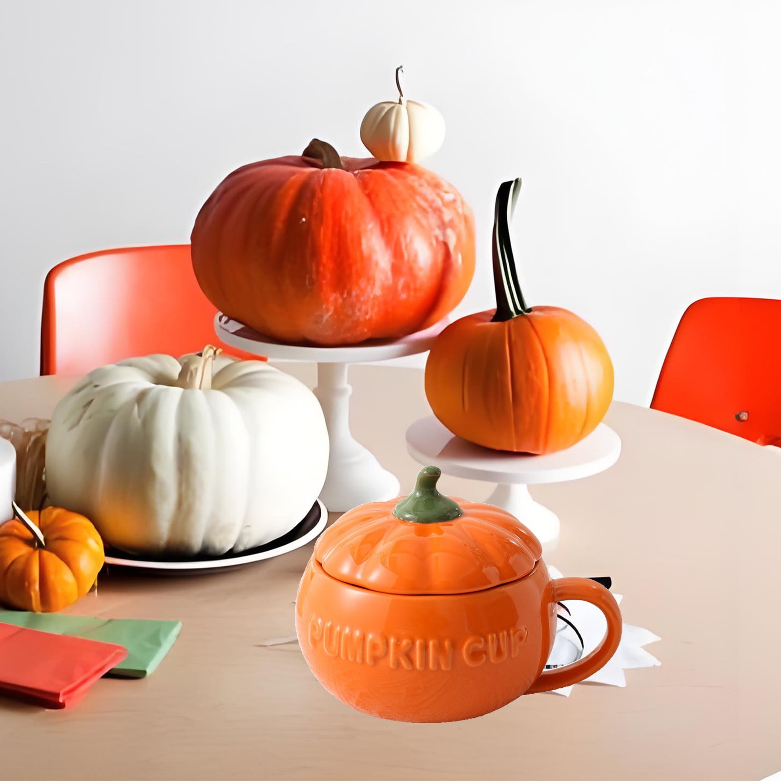 kkbbma Pumpkin Bowl With Lid On Sale - Thanksgiving Day Cute Ceramic ...