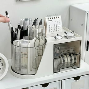 MissionMax Bamboo Desk Organizer with Drawer, Small Caddy for Office ...