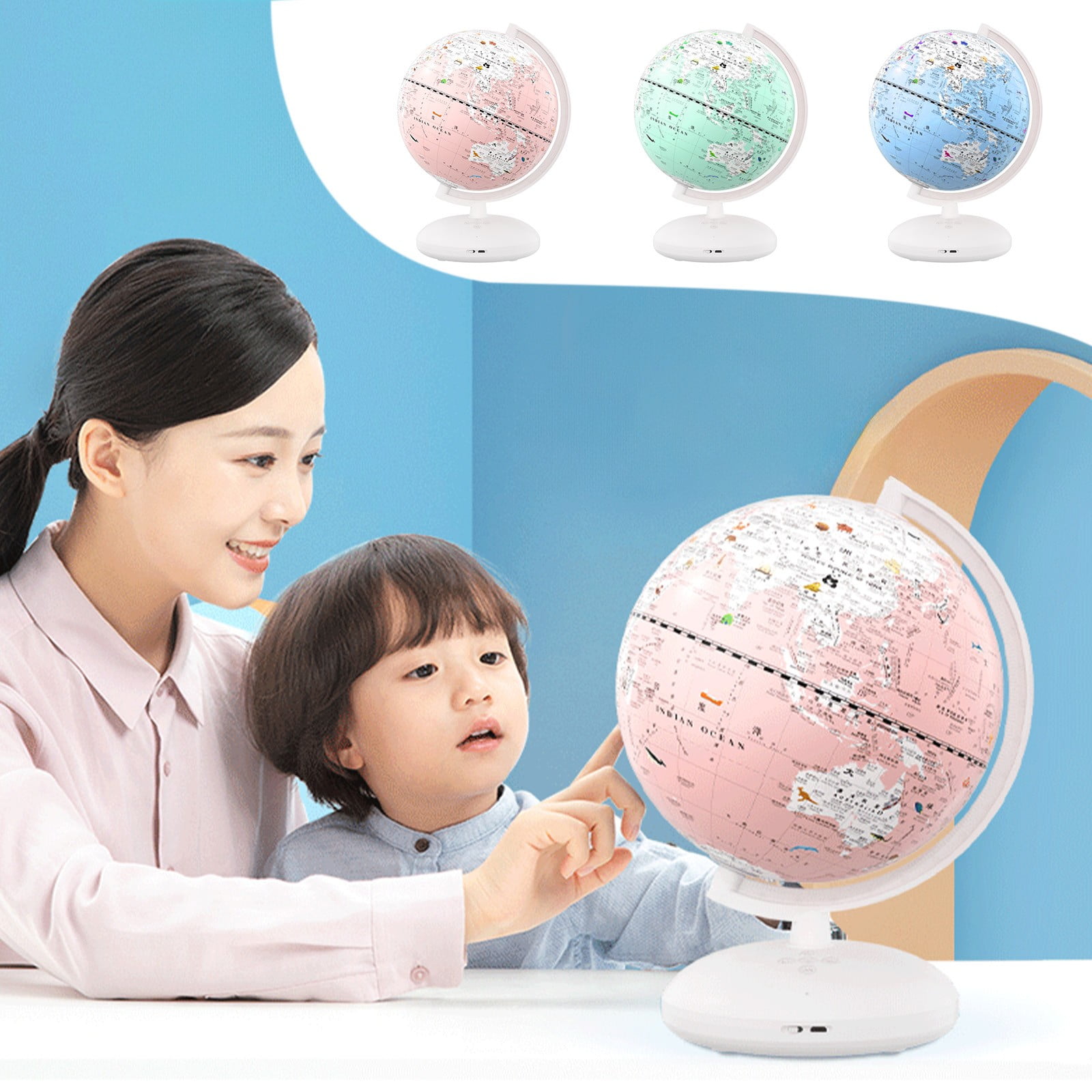 kkbbma Toys under $5 Geographic World Globe for Kids, Intelligent Voice ...