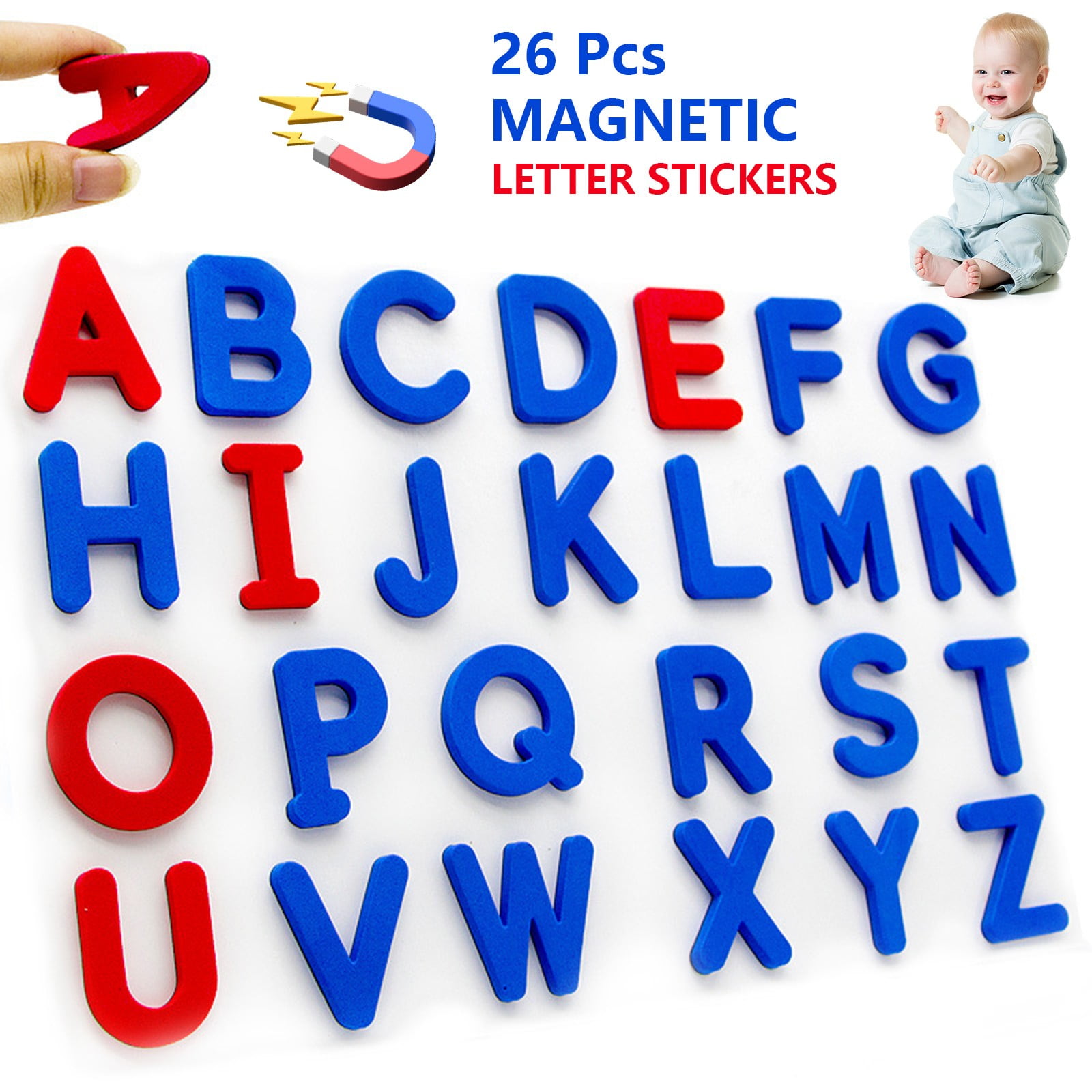 kkbbma Toys under $5 Pegatizas magnéticas de alfabeto en inglés de ...