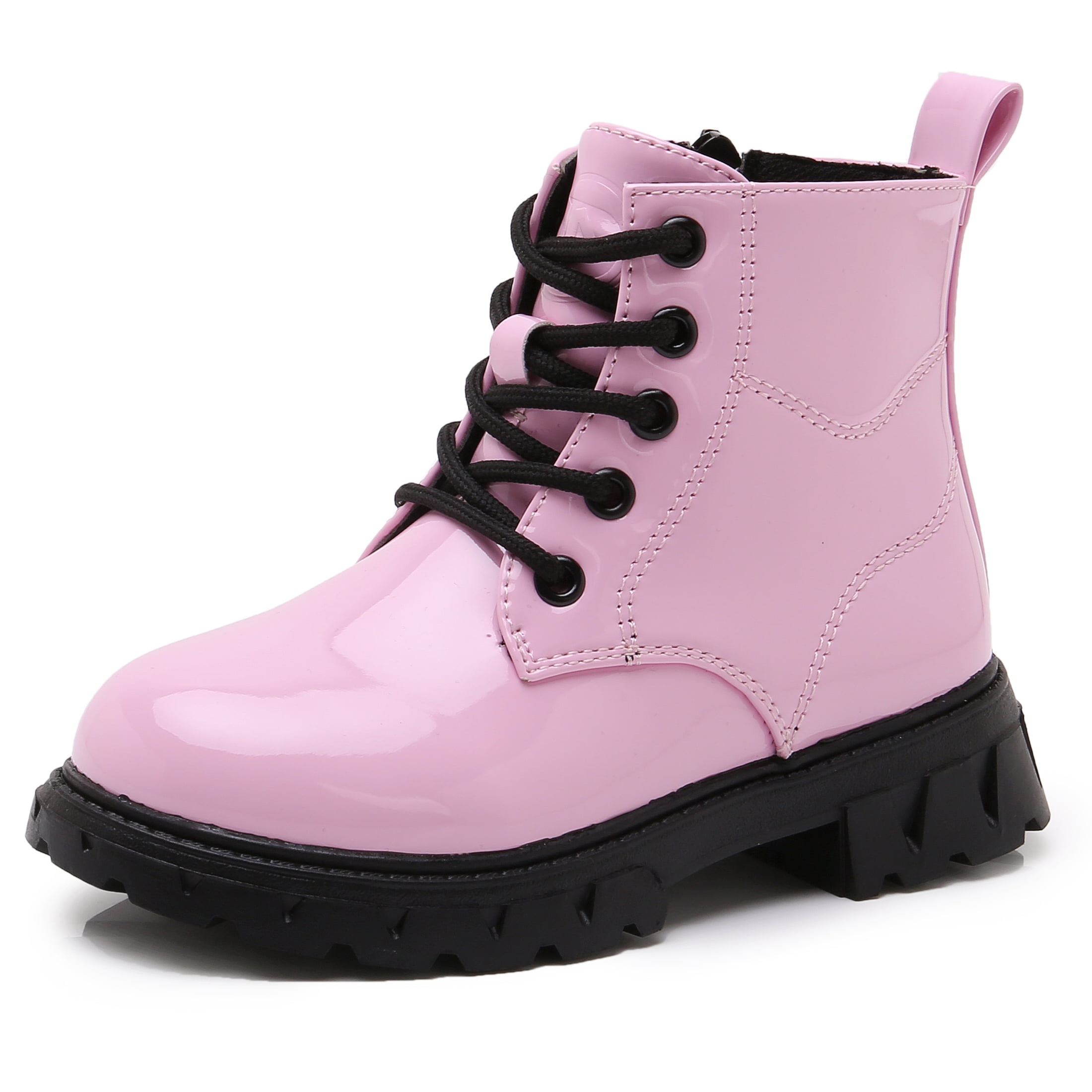 kkdom Boys Girls Kid Combat Boots Unisex Pink Size 3 Little Kid ...