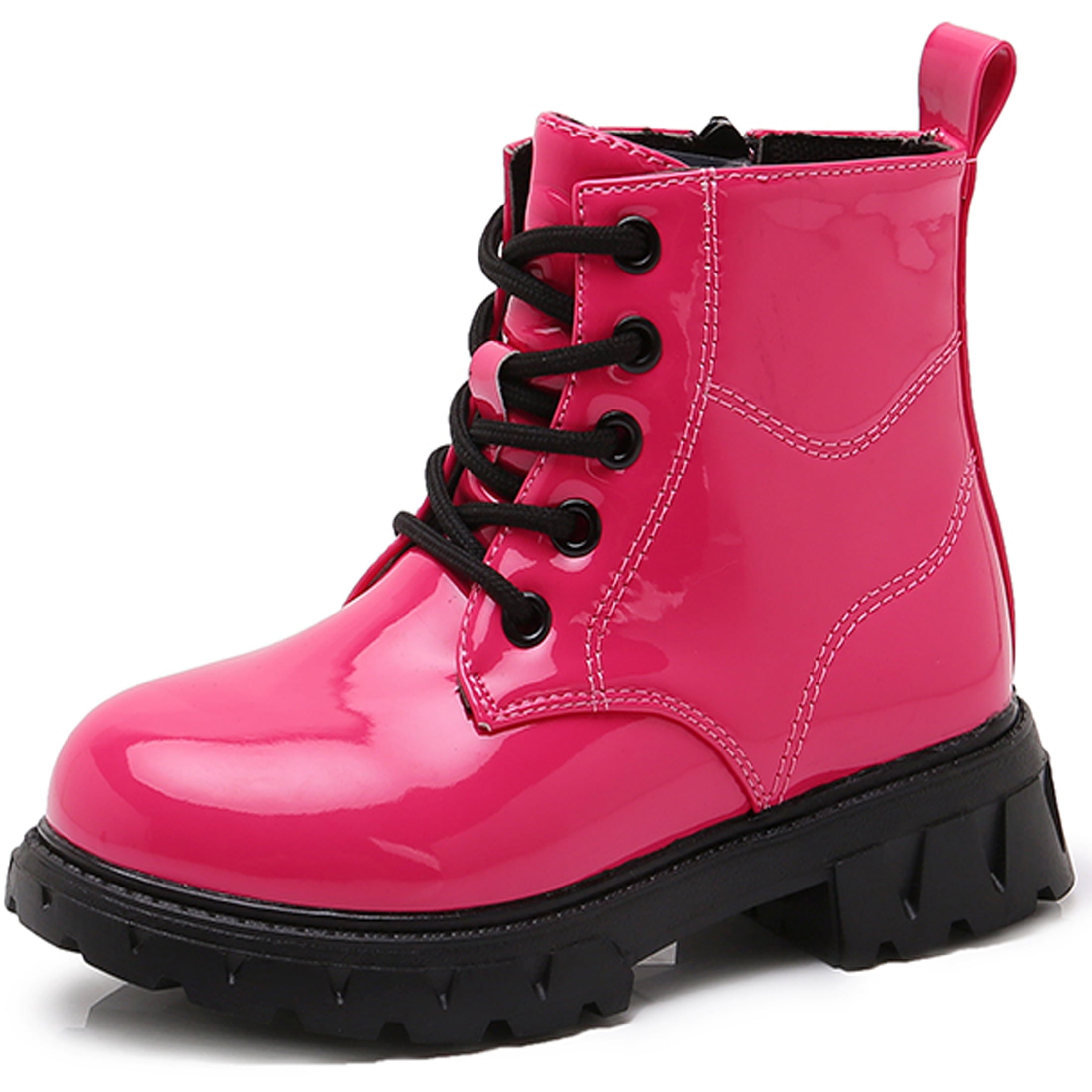 kkdom Youth Combat Boots for Boys & Girls, Unisex, Rose Red, Size 12.5 ...