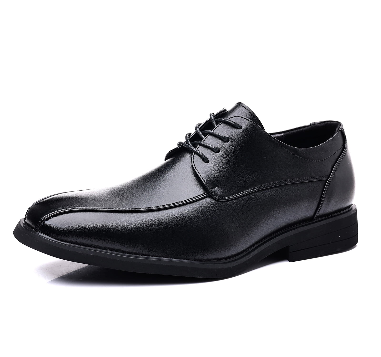 kkdom Men's Leather Formal Dress Oxfords Lace Up Shoes Wedding Black ...
