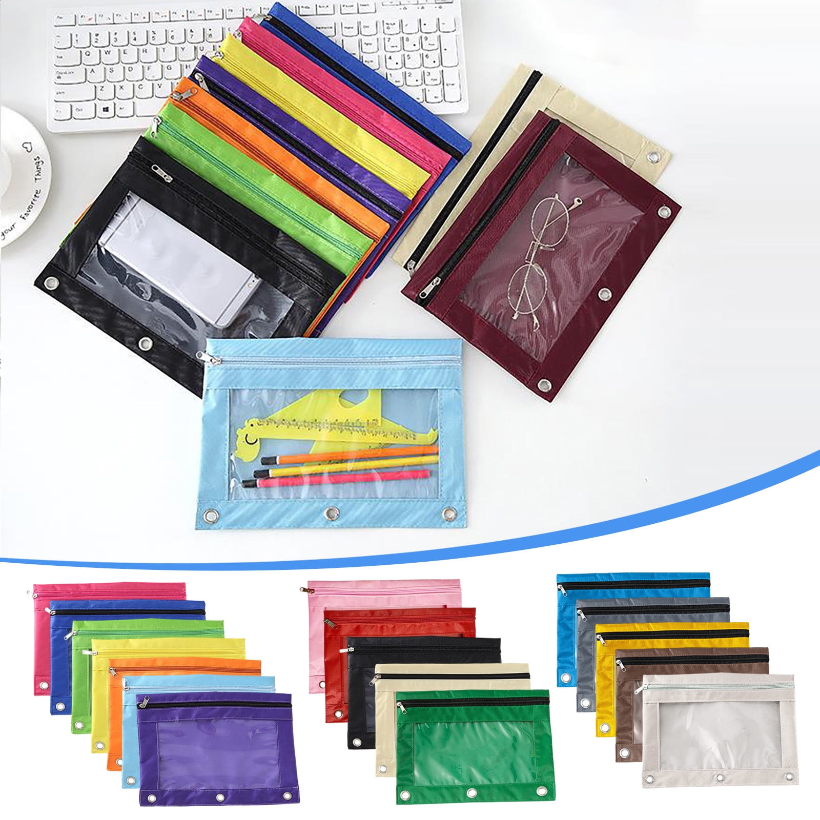 kladzum 2Pc Pencil Pouch for 3 Ring Binder Bulks Pencil Case with ...