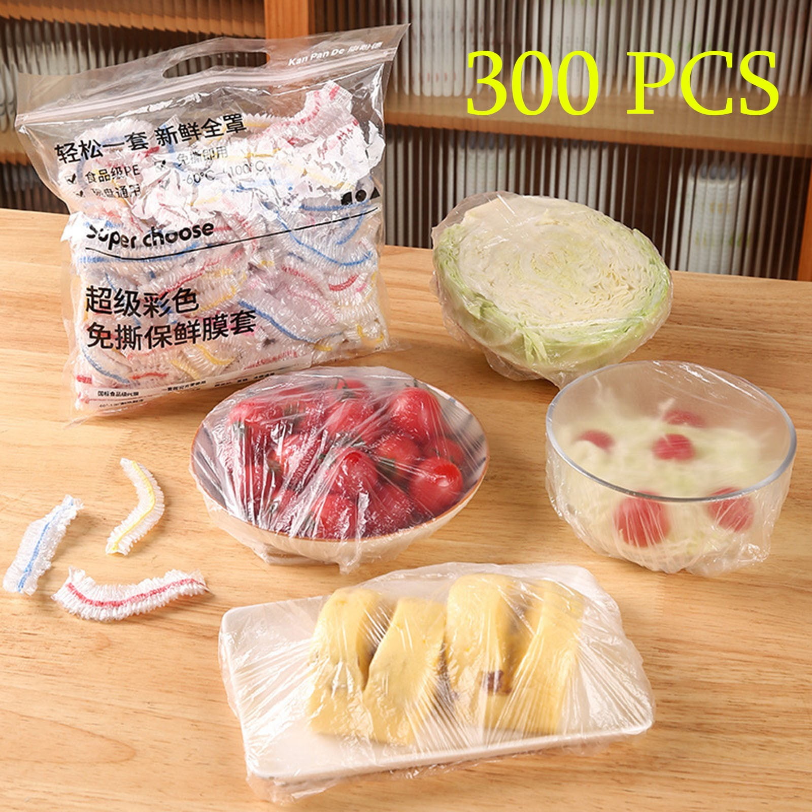 kladzum 300PC Elastic Food Covers Lids for Fruit or Bowls Cups Food ...