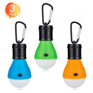 Portable LED Tent Light Bulb- 2 Pack Hanging Lights with 3 Settings and ...