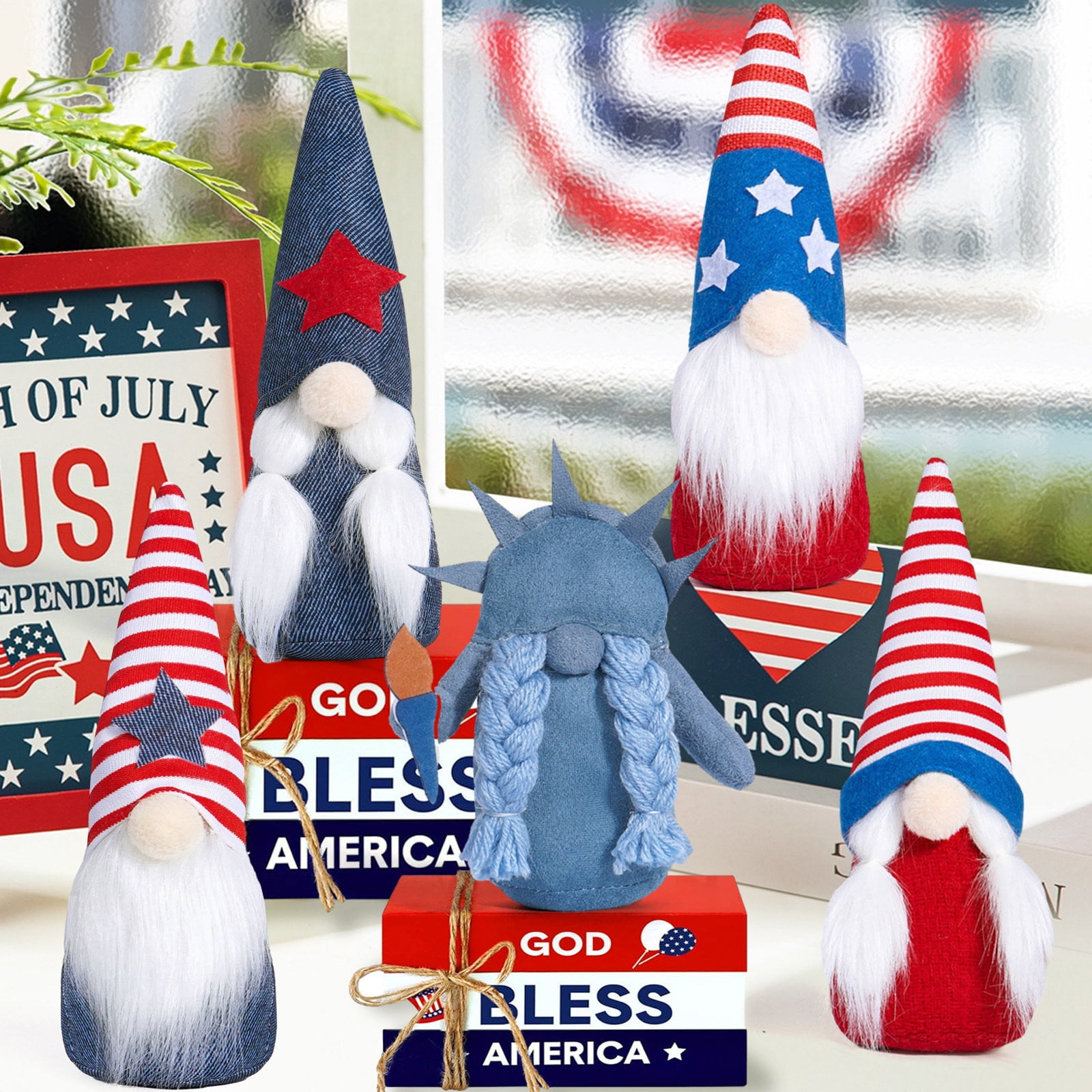 kladzum 4th of July Gnomes Independence Day Hanging Decorations, Memorial Day Decorations ...