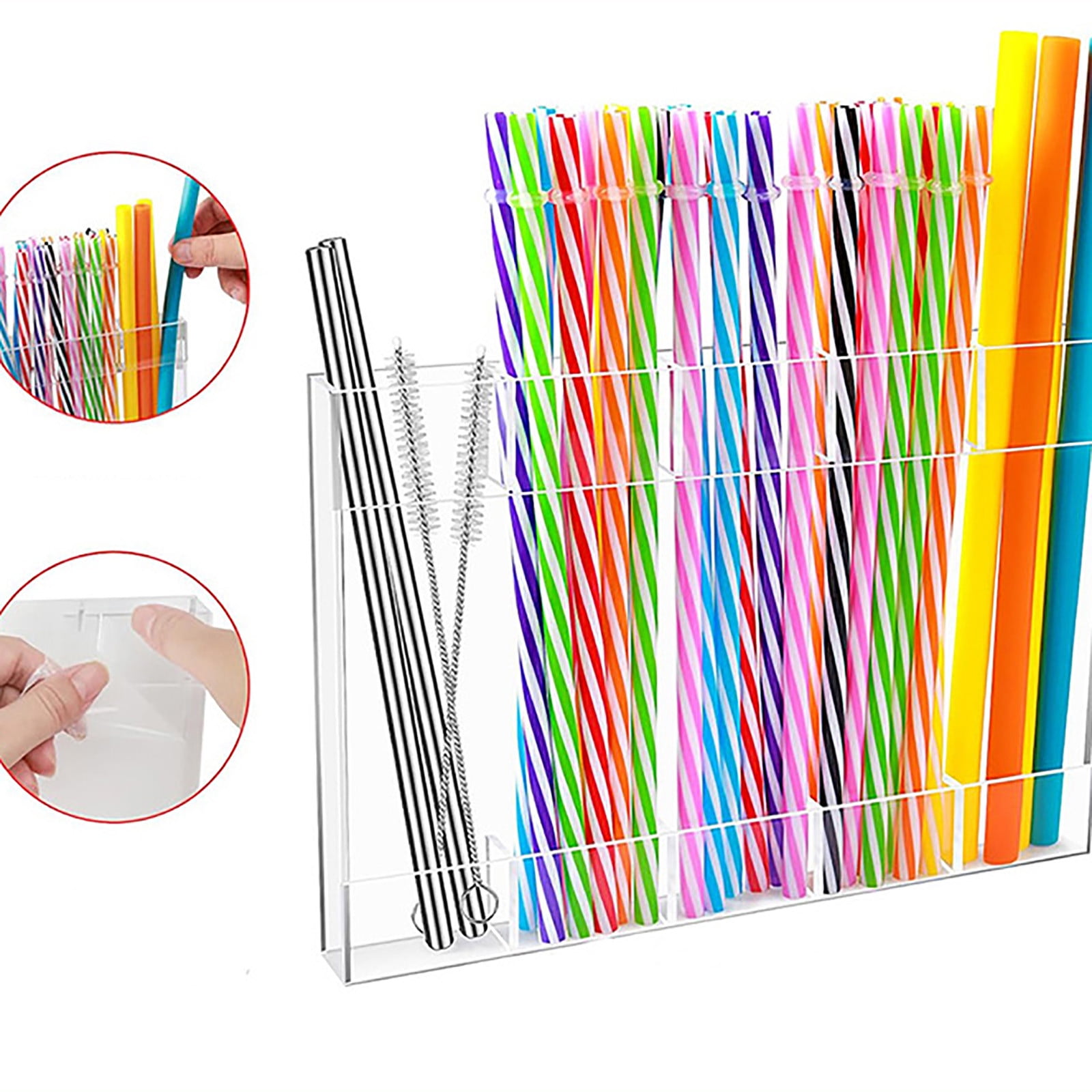 kladzum Acrylic Straw Holder, Cabinet Straws Organizer, Transparent ...