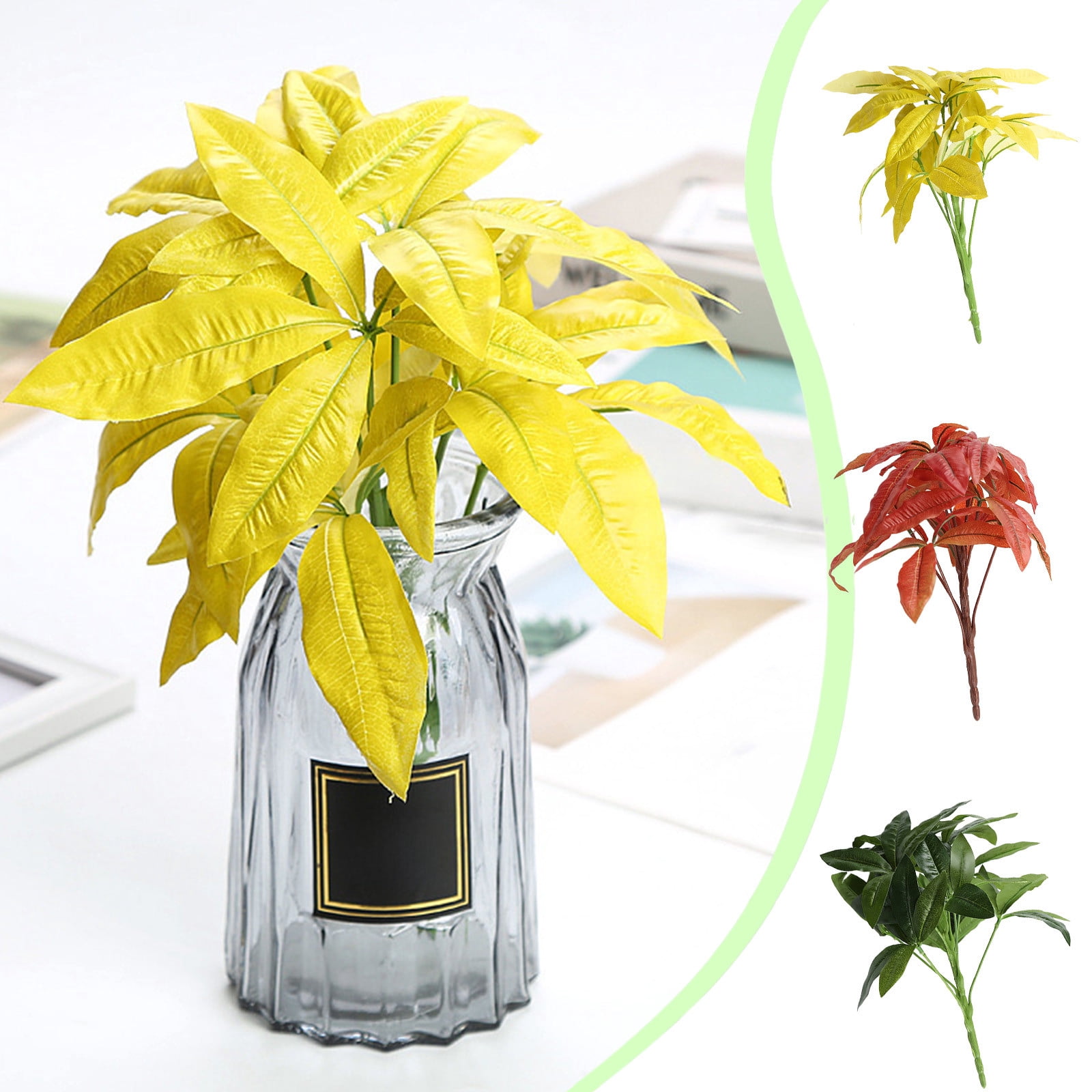 kladzum Artificial Silk Maple Leaves Branches Fall Stems Faux Maple ...