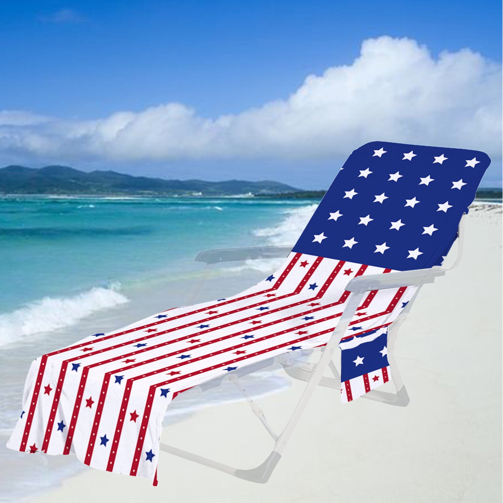 kladzum Beach Towel Beach Chair Cover with Side Pockets,Microfiber ...